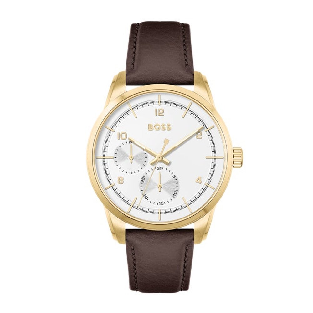 HUGO BOSS นาฬิกาผู้ชาย SOPHIO รุ่น HB1513956 สายหนัง สีน้ำตาล 42มม. ...
