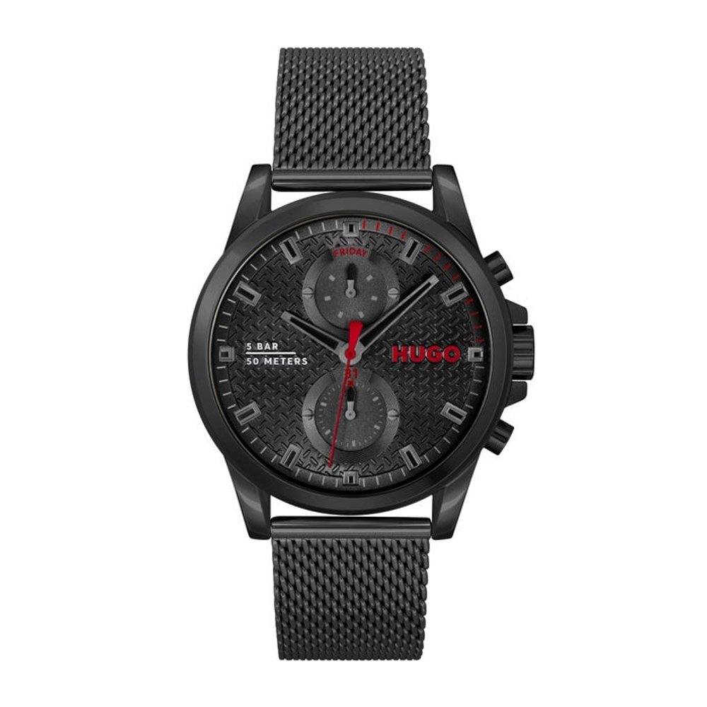 HUGO BOSS นาฬิกาผู้ชาย RUN รุ่น HB1530317 สายสเเตนเลส สีดำ 44มม.