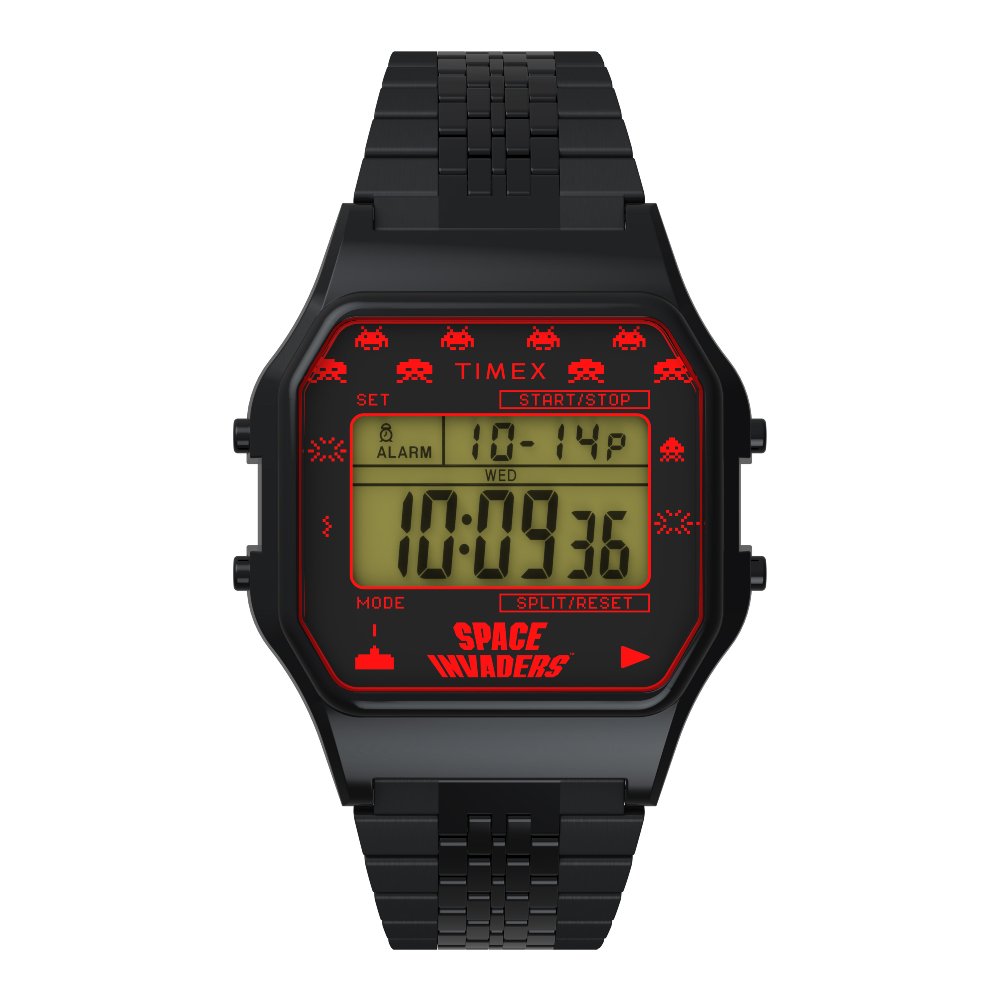 TIMEX T80 x SPACE INVADERS 34mm Stainless Steel Bracelet Watch ...