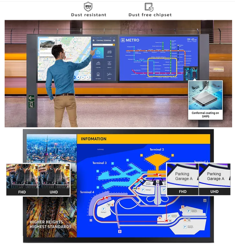 Samsung Interactive 55" : Signage Touch Screen QM55R-T
