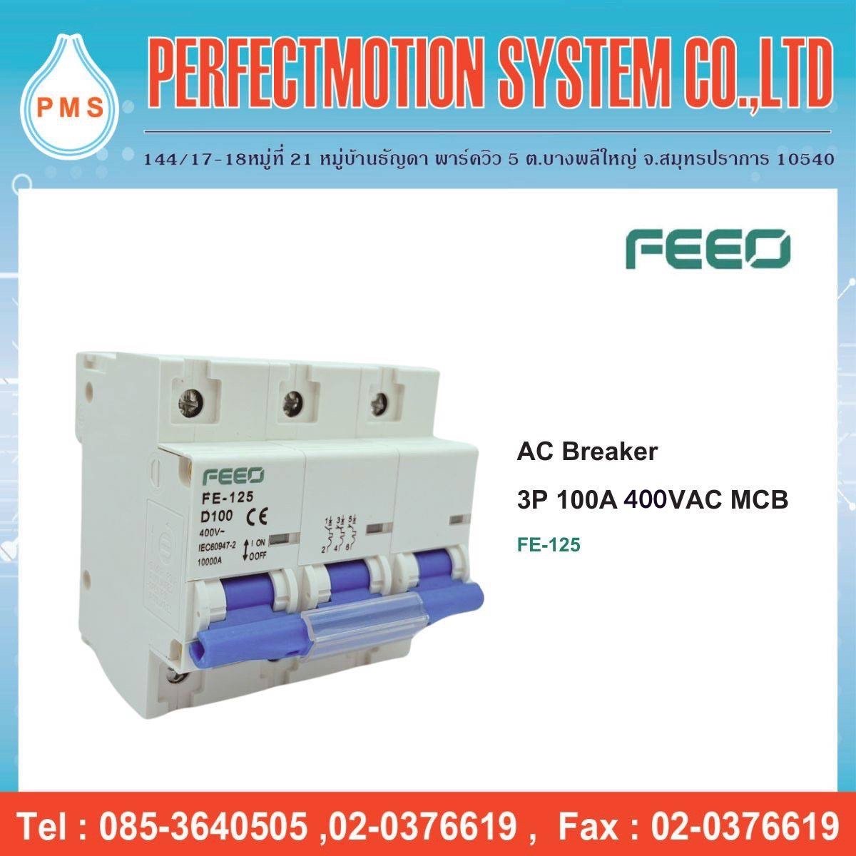 AC Breaker 3P 100A 400VAC MCB (FE-125)