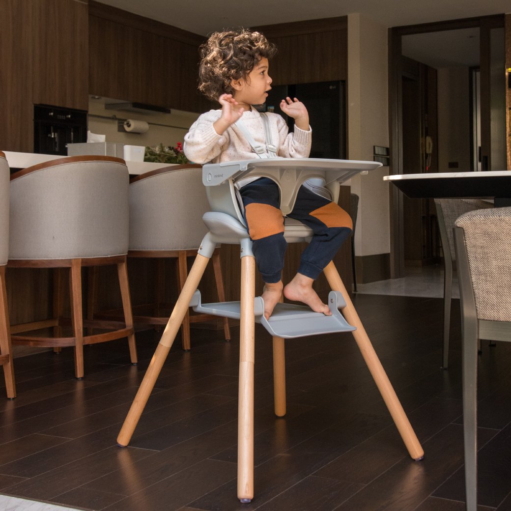 เก้าอี้ทานข้าวเด็ก 3-in-1 รุ่น Rocca สี Grey แบรนด์ Minikind ...