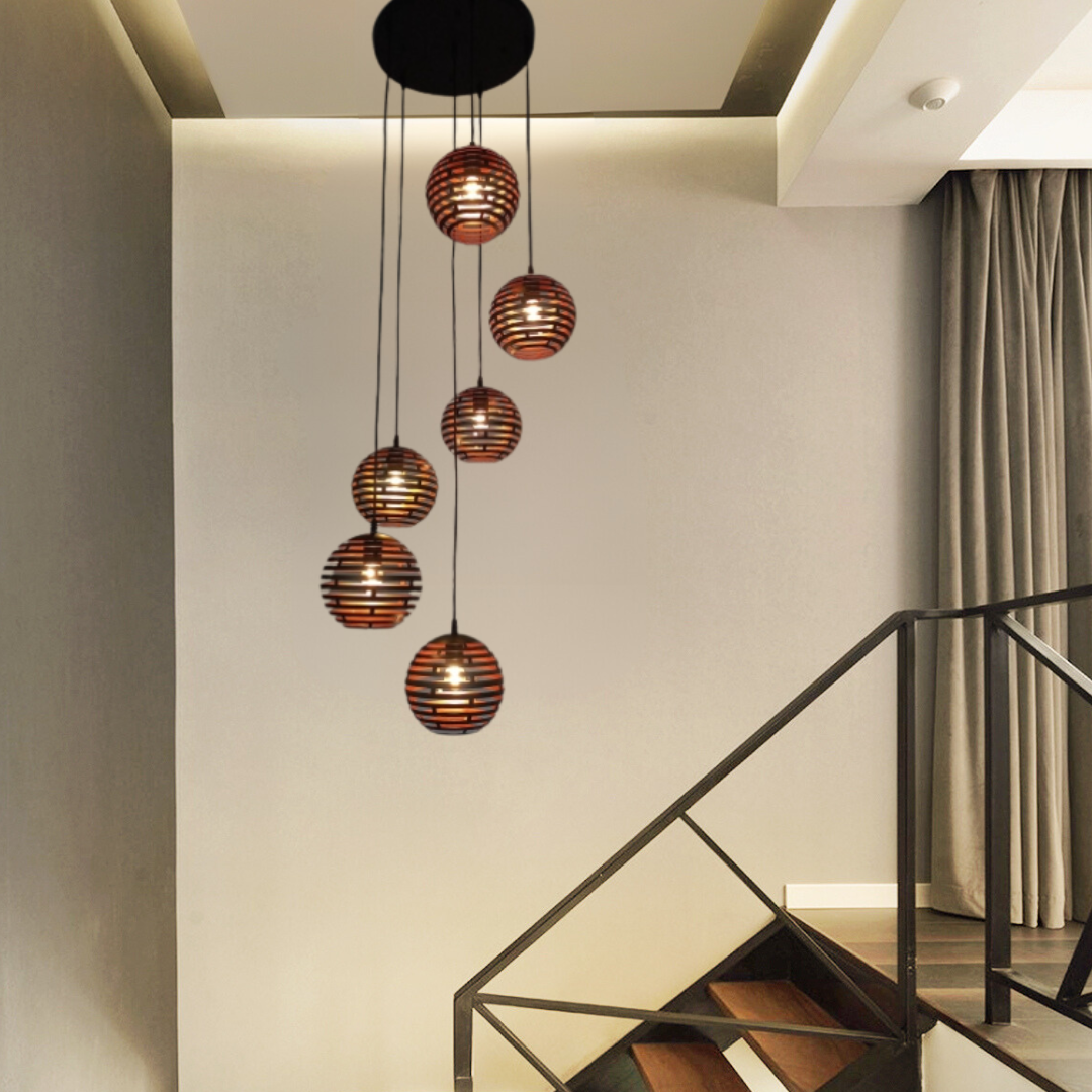 neolight-โคมไฟโถงบันได 6หัว 7095-6bk - neolight