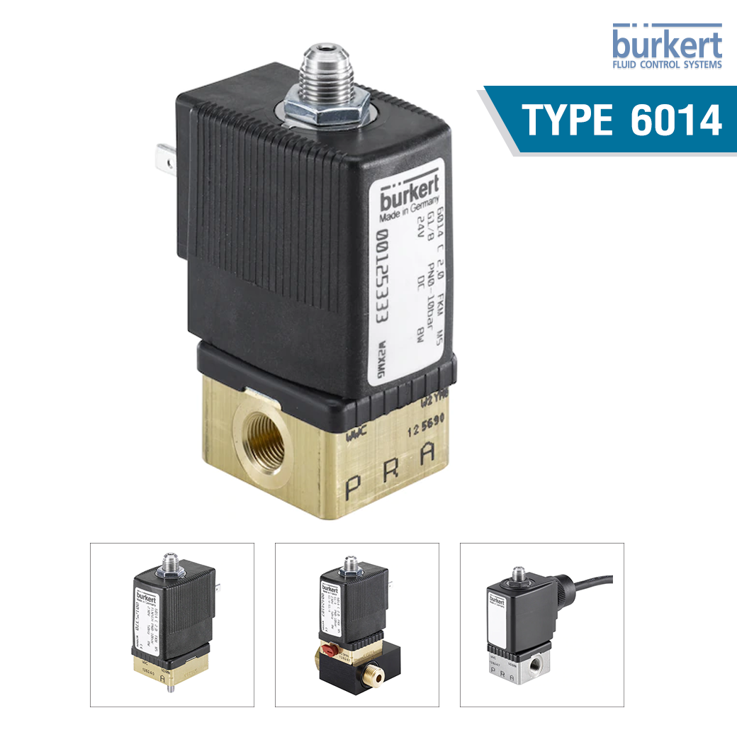 Burkert - โซลินอยด์วาล์ว 3/2 ทาง 24V Direct-acting รุ่น 6014