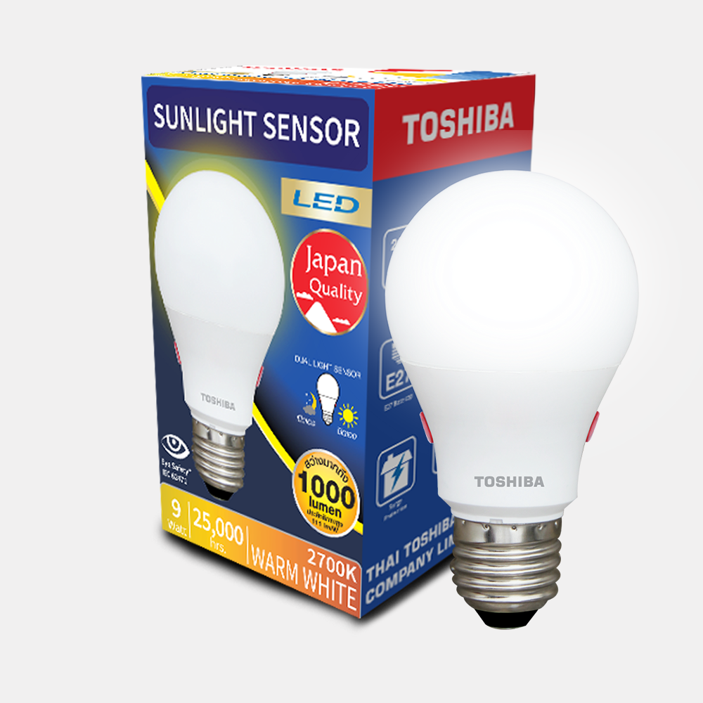 TOSHIBA LED Sunlight Sensor 9W Warm White & Daylight