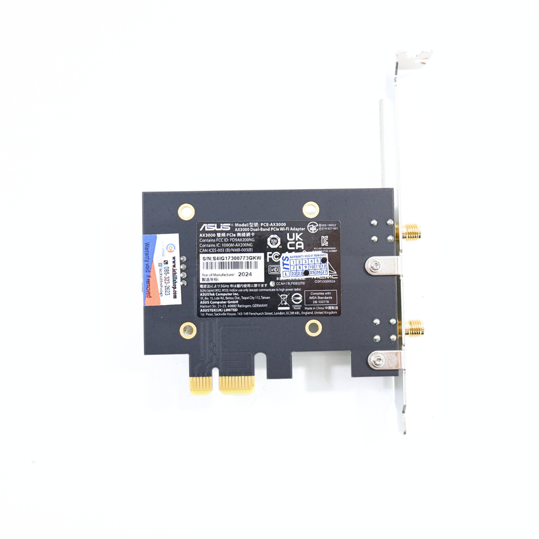 WIRELESS PCIE ADAPTER (การ์ดไวไฟ) ASUS AX3000 DUAL BAND WI-FI 6 ...
