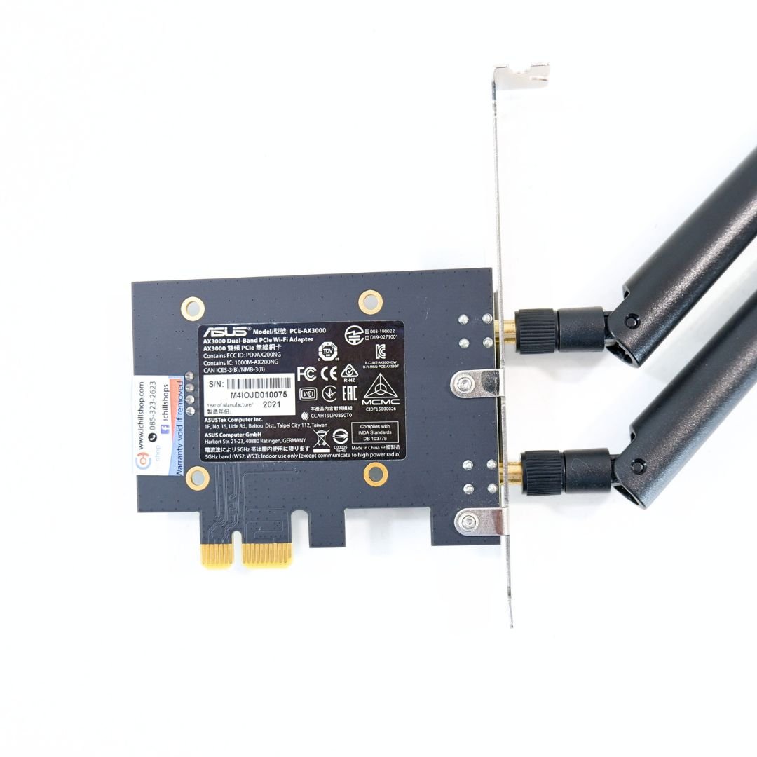 WIRELESS PCIE ADAPTER (การ์ดไวไฟ) ASUS (PCE-AX3000) AX3000 DUAL BAND WI ...
