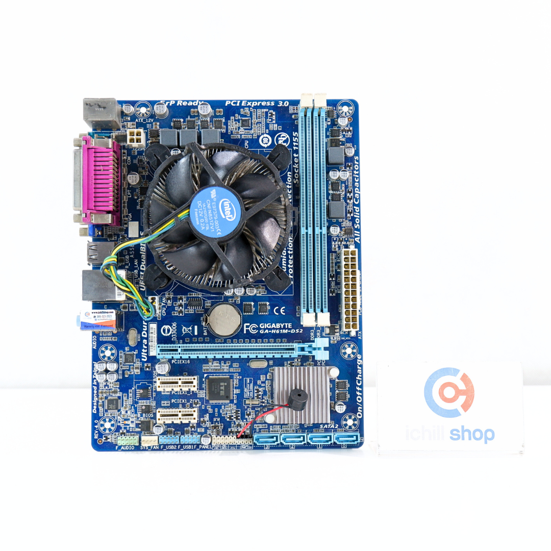 ชุดซีพียูพร้อมเมนบอร์ด CPU: INTEL CORE I3-2100 + MB: GIGABYTE GA-H61M ...
