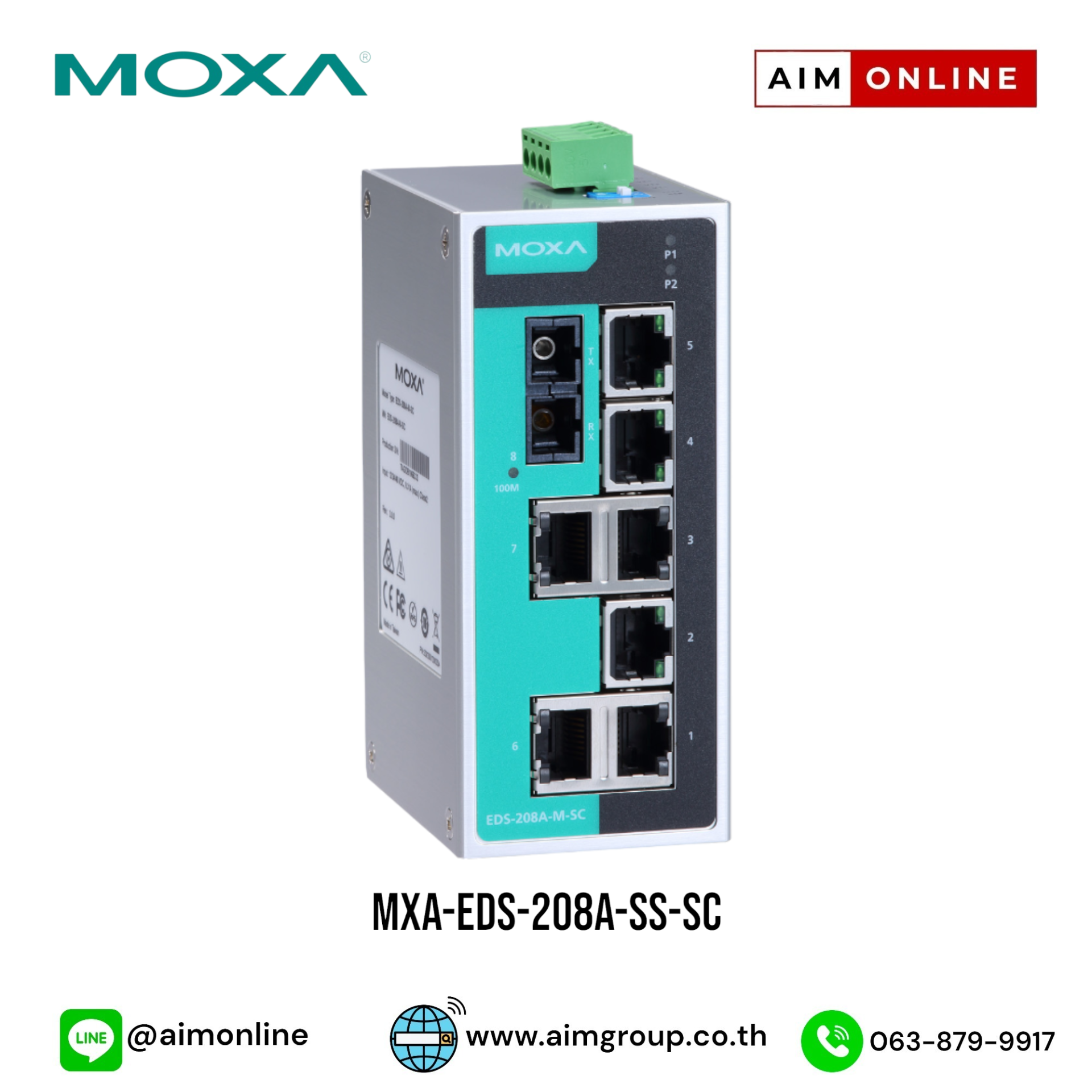 MOXA Unmanaged Switches รุ่น EDS-208A-SS-SC - aimgroup