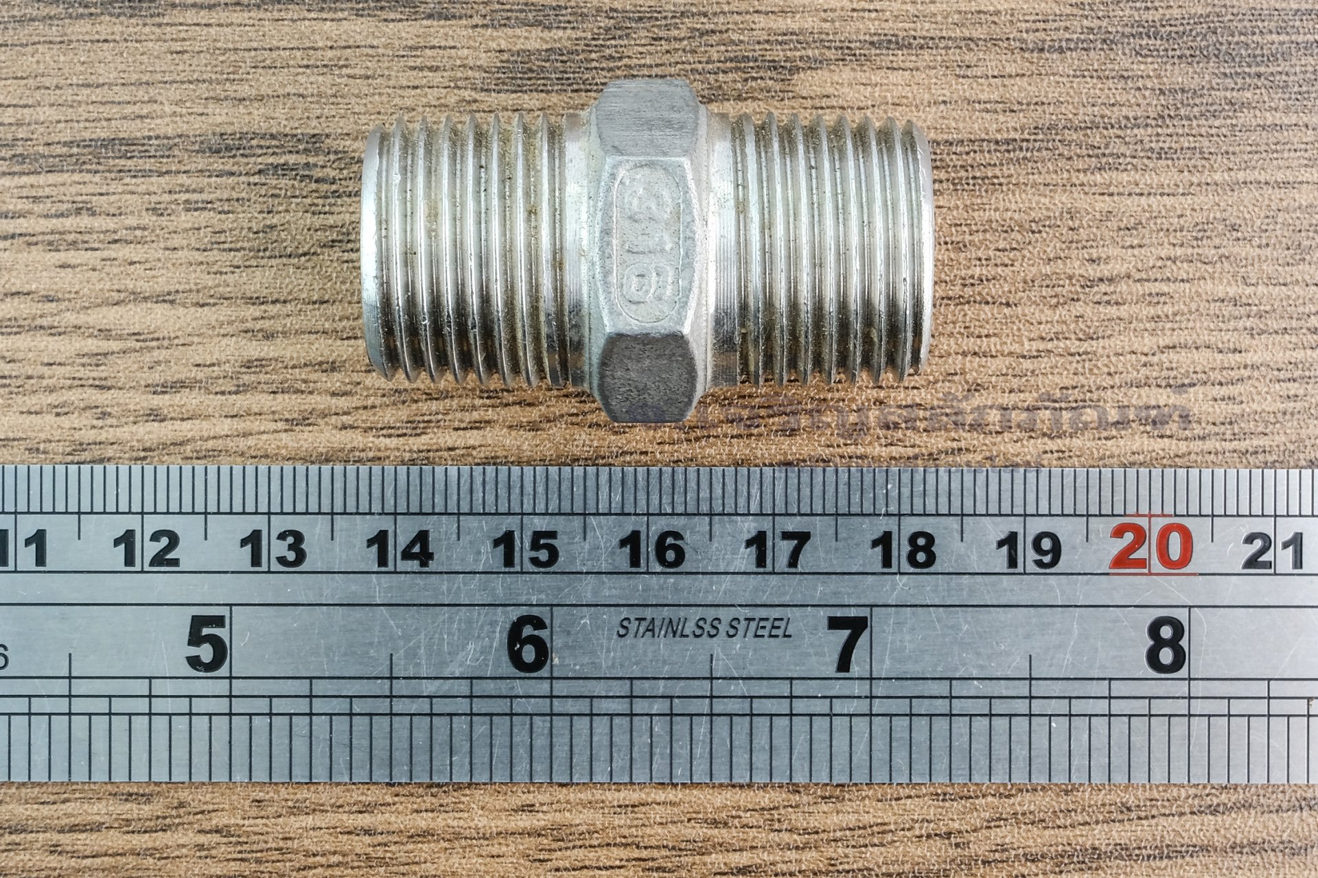 ข้อต่อตรงนิปเปิ้ลสแตนเลสเกรด 316 (เกลียวนอก x เกลียวนอก) ขนาด 1/2" x 1/2"