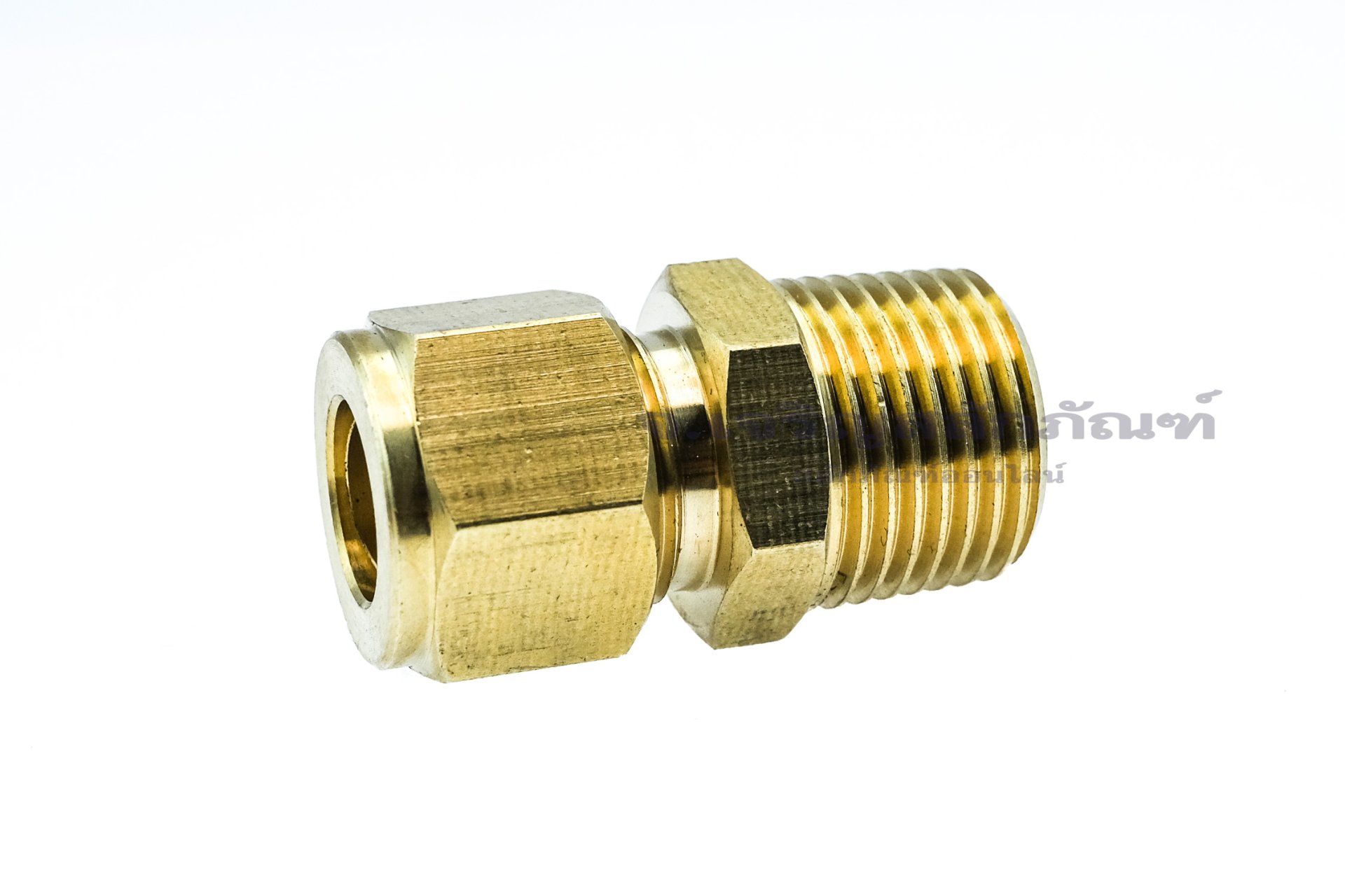 ข้อต่อตาไก่ทองเหลือง (เกลียวนอก x เสียบสาย) 3/8"x 3/8"mm ( 16.5 mm x 9. ...