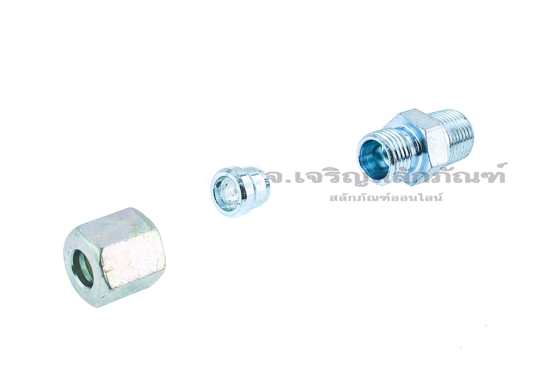 ข้อต่อตาไก่ไฮดรอลิกส์เหล็กชุบ (เกลียวนอก x เสียบสาย) 1/8"x6 mm - jspstore