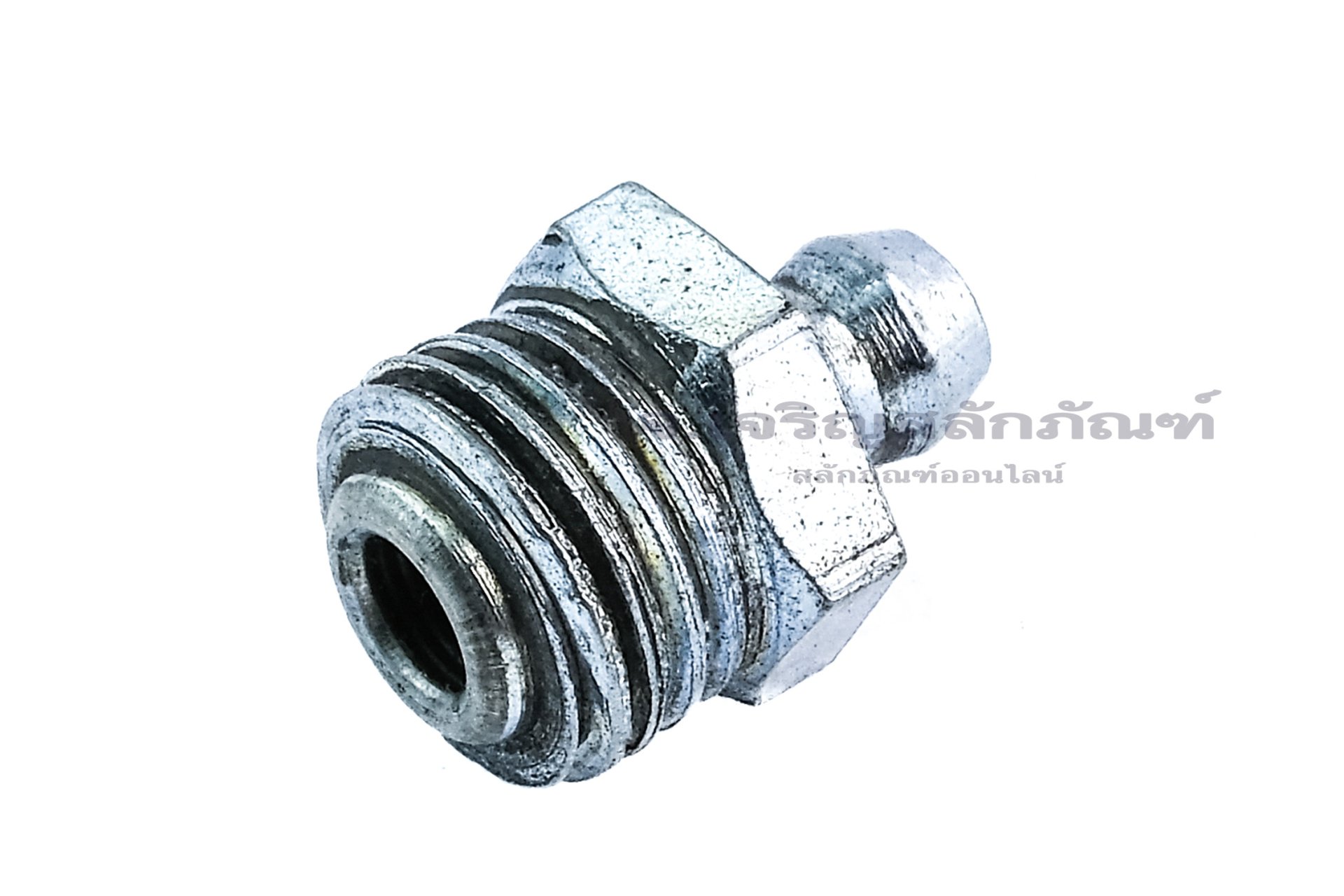 หัวอัดจารบีเหล็กชุบเยอรมันแบบตรง ขนาด 1/4" เกลียว 19 (BSPT)