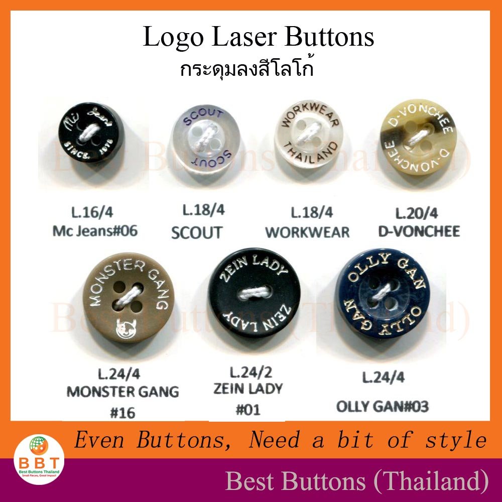 Laser color button - bestbuttonsthailand