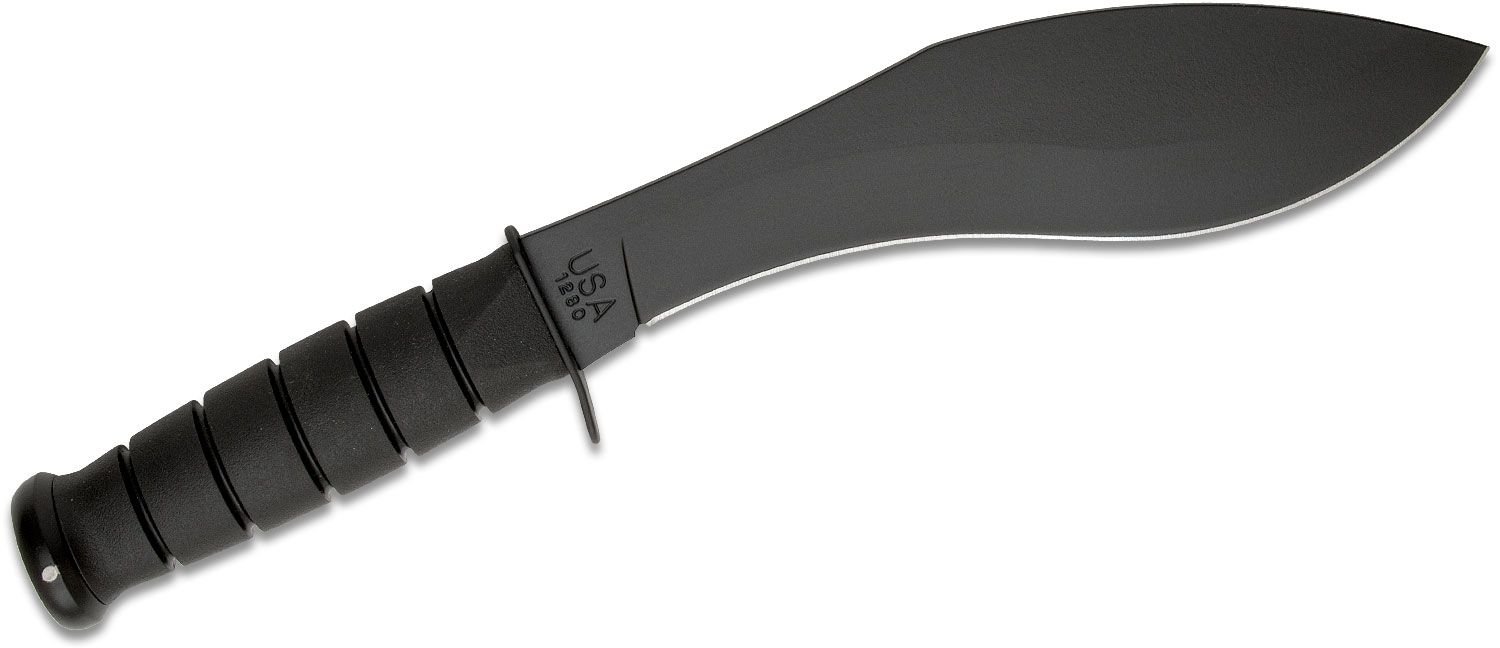 Ka-Bar Combat Kukri Knife Fixed Blade (8.5" Black Plain) 1280