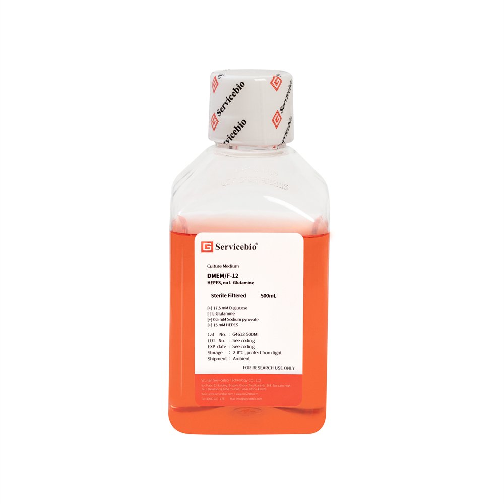 DMEM/F-12 HEPES,no L-Glutamine, 500 mL