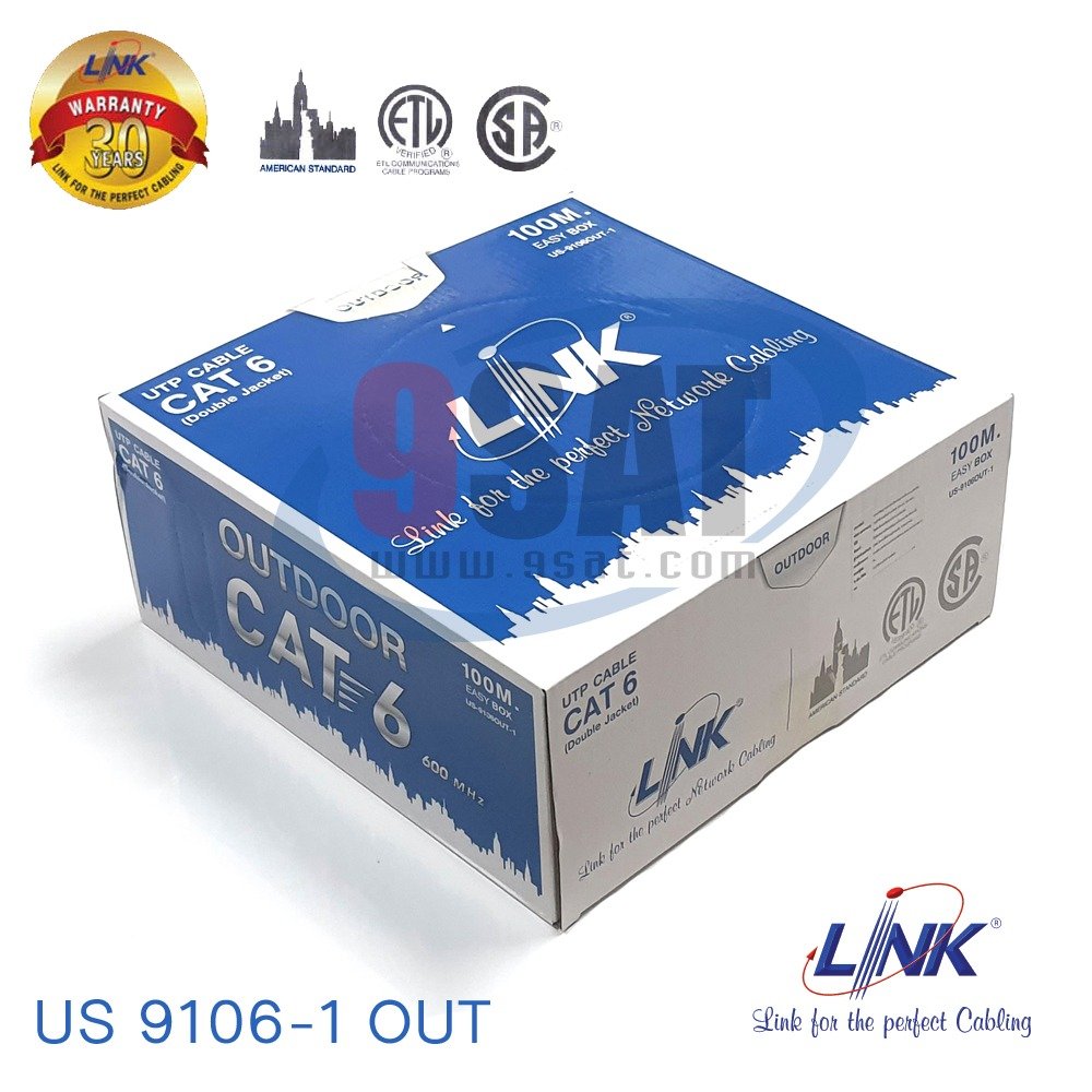 สายแลน CAT 6 Ultra 100 เมตร LINK รุ่น US-9106 OUT-1 (สำหรับใช้ภายนอก ...