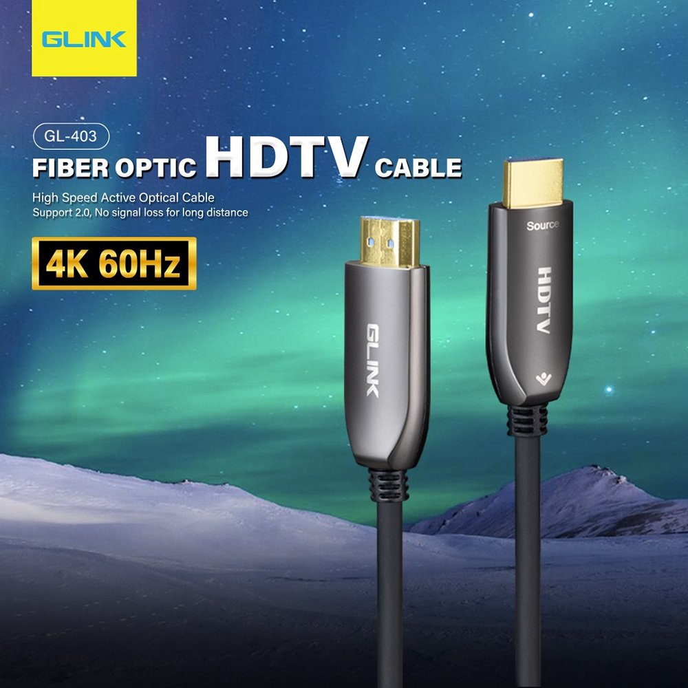 GLINK สาย FIBER OPTIC HDMI CABLE 4K@60Hz GL-403 (ยาว 50 เมตร)