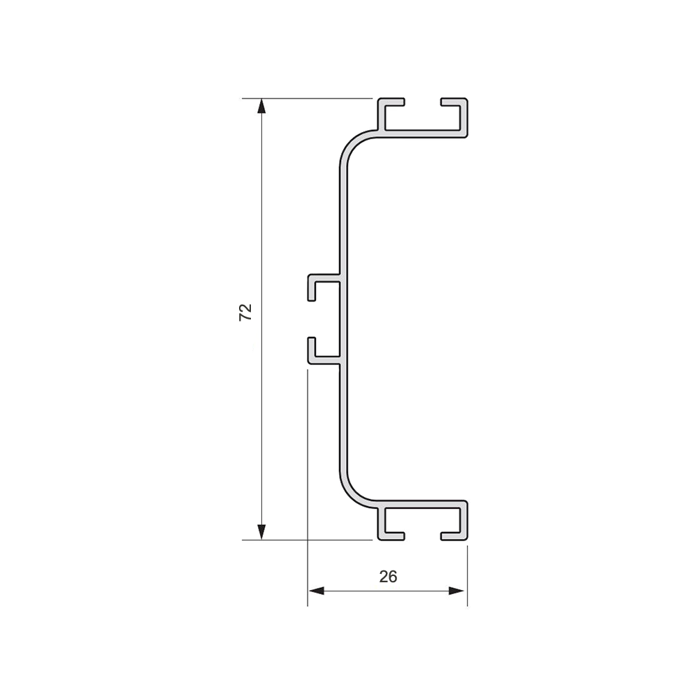C Shape Aluminum Profile - blue-inter