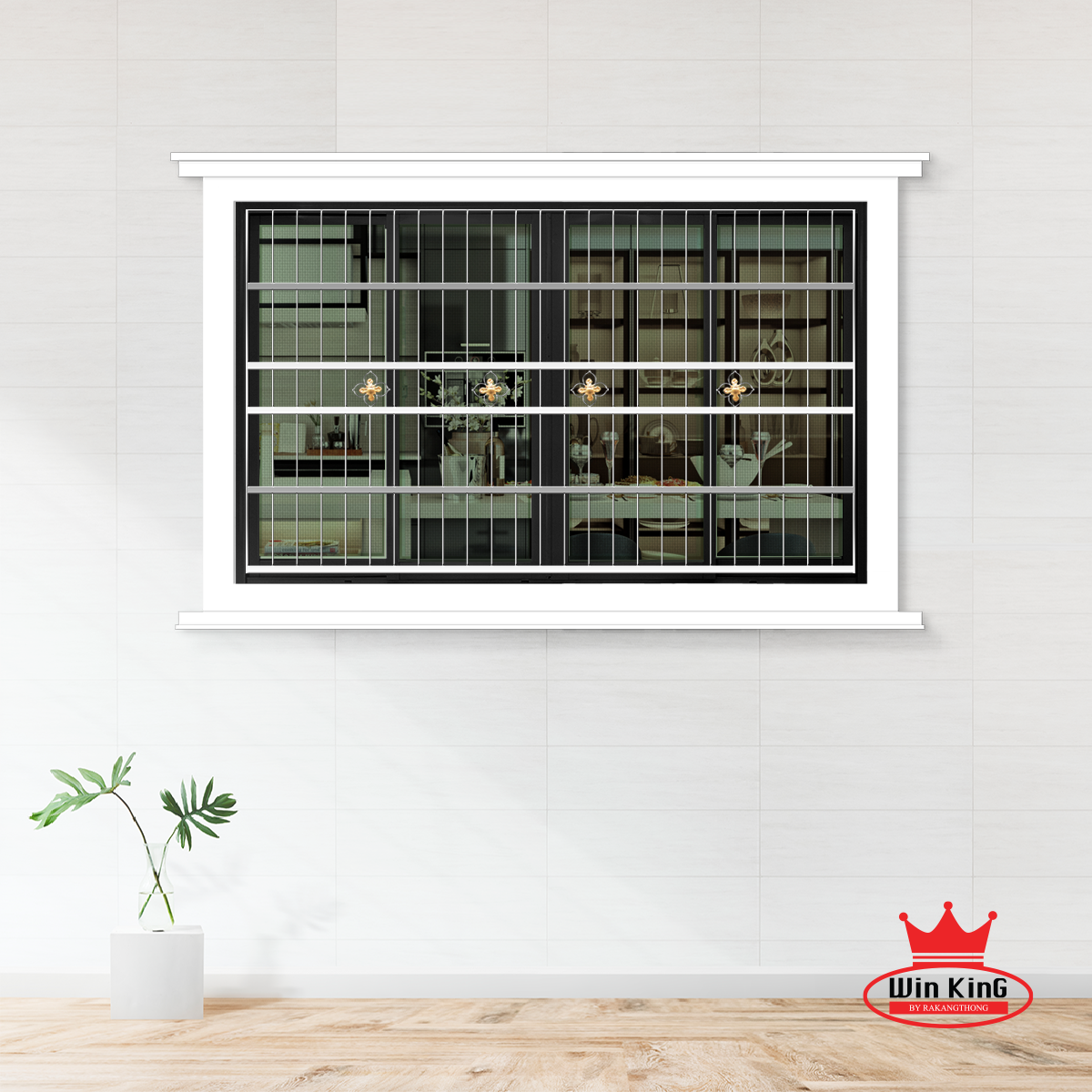 Aluminum Sliding Window Black Stainless Steel Bending Winking