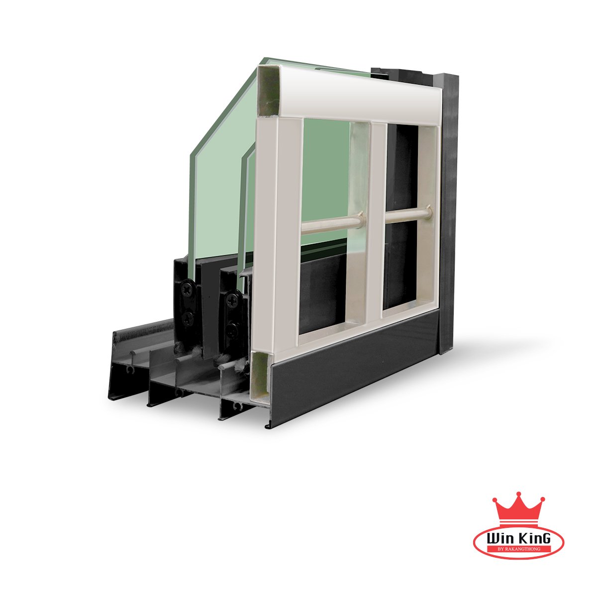 Aluminum Sliding Window Black Stainless Steel Bending Winking