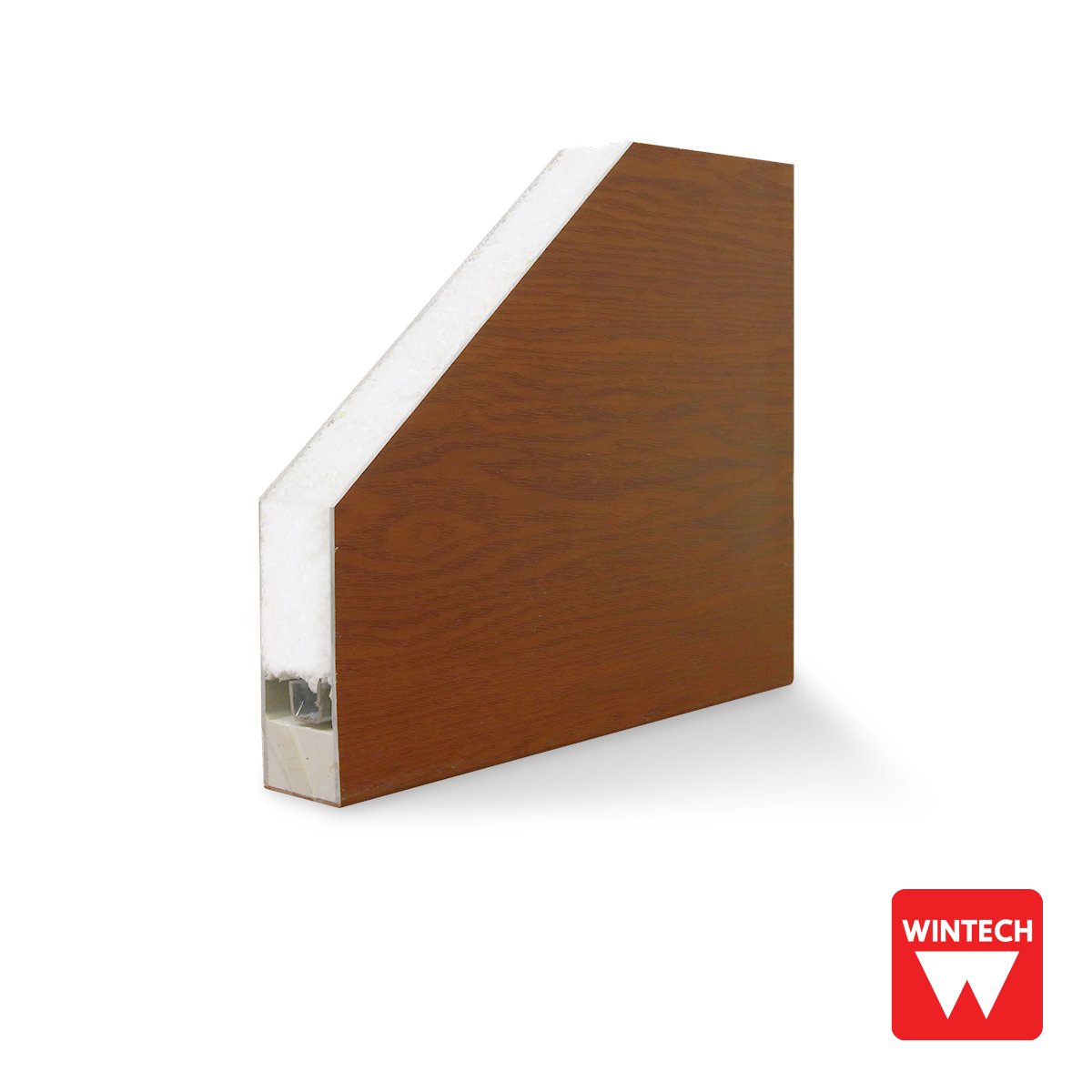 PVC Solid Door, Mullion with Red Oak Pattern, Wintech - rakangthonggroup