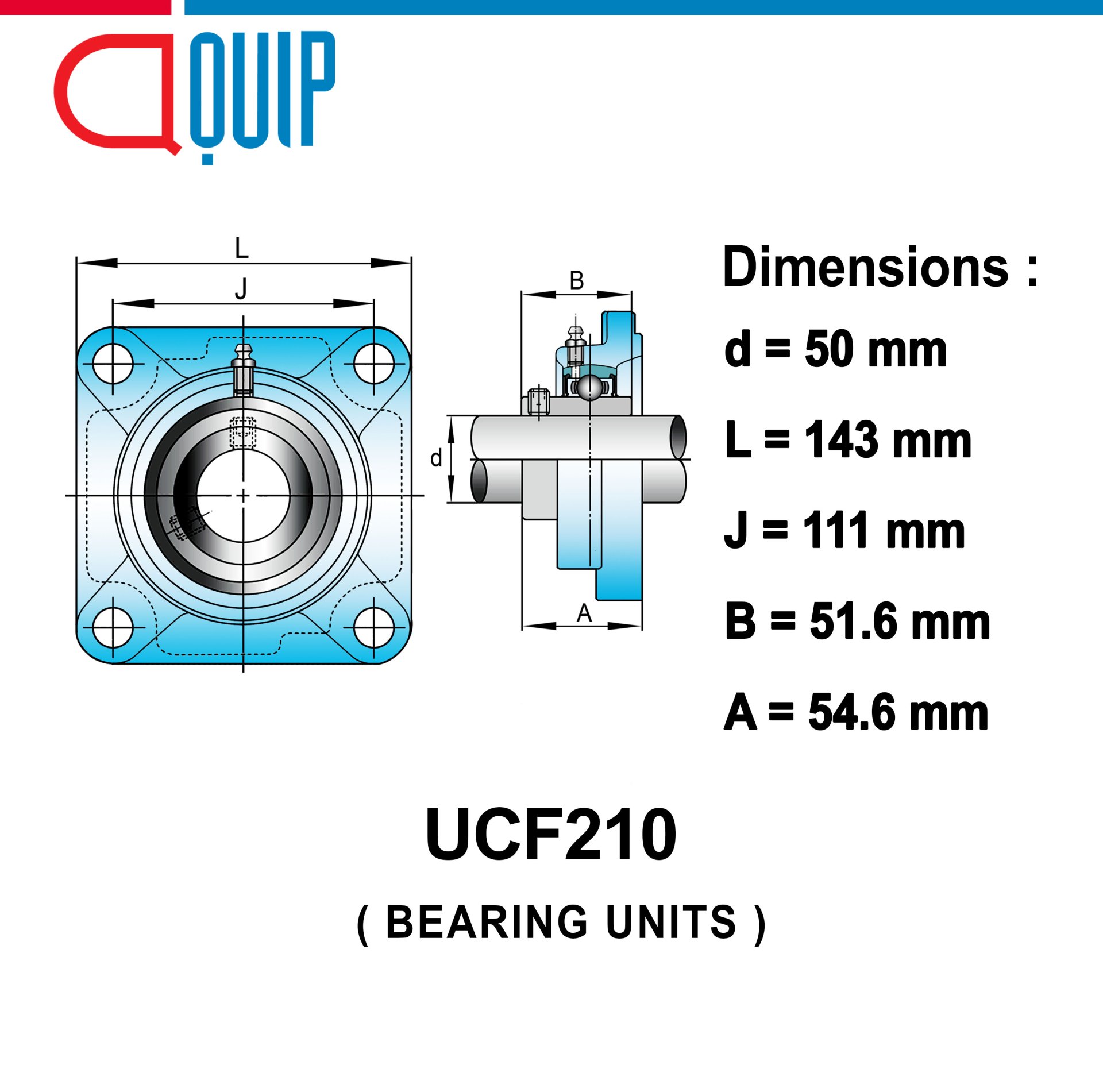 UCF210 ตลับลูกปืนตุ๊กตา สำหรับงานอุตสาหกรรม รอบสูง Bearing Units UCF 210 ( เพลา 50 มม. ) UC210 ...