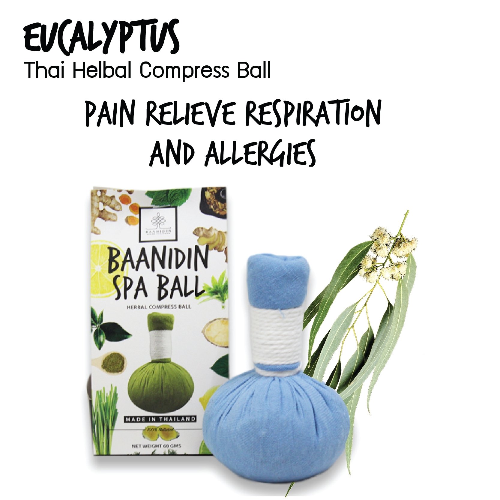 ลูกประคบสมุนไพรยูคาลิปตัน Eucalyptus Herbal Compress Ball - baanidin