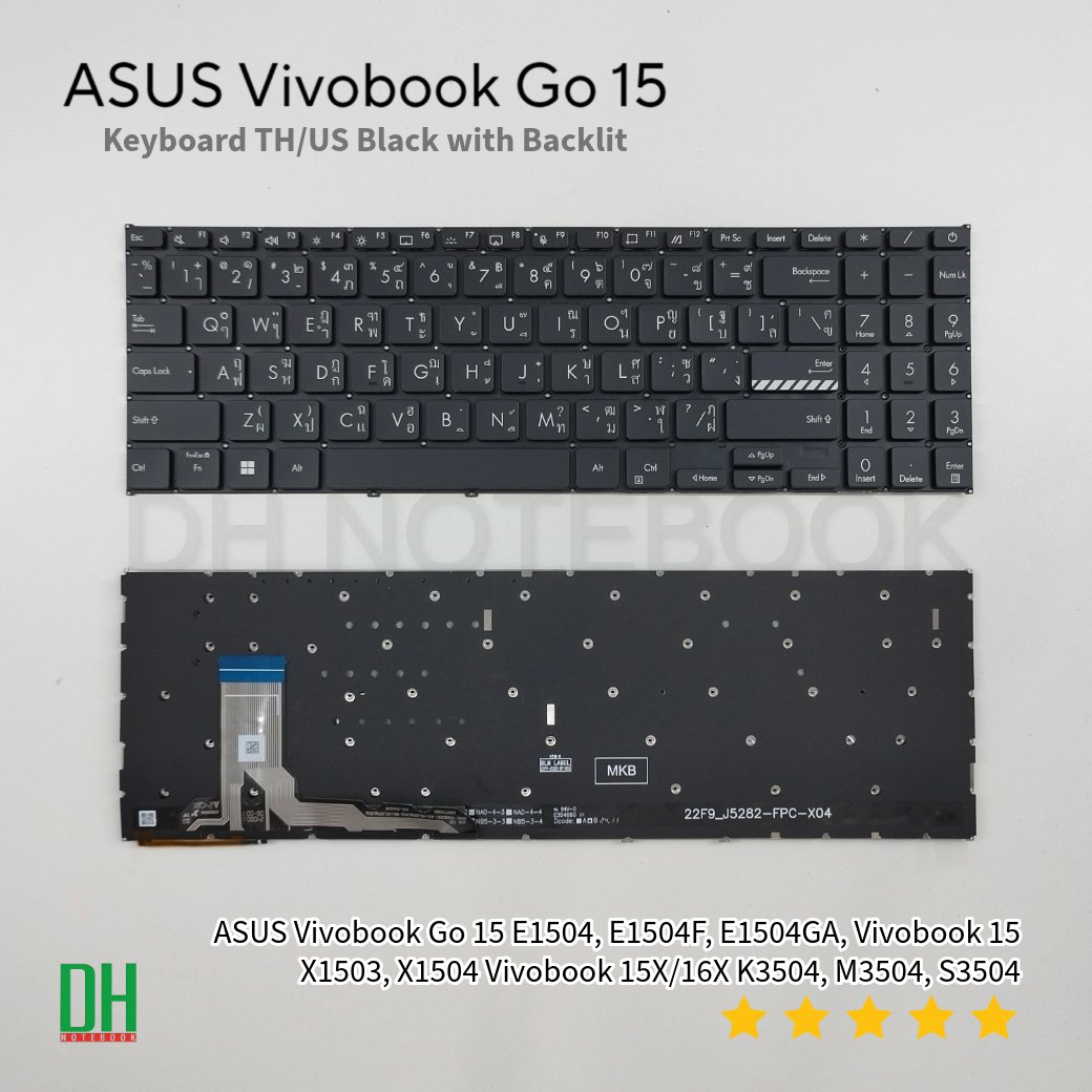 อะไหล่คีย์บอร์ด OEM คุณภาพสูงสำหรับ ASUS Vivobook Go 15 E1504, E1504F ...