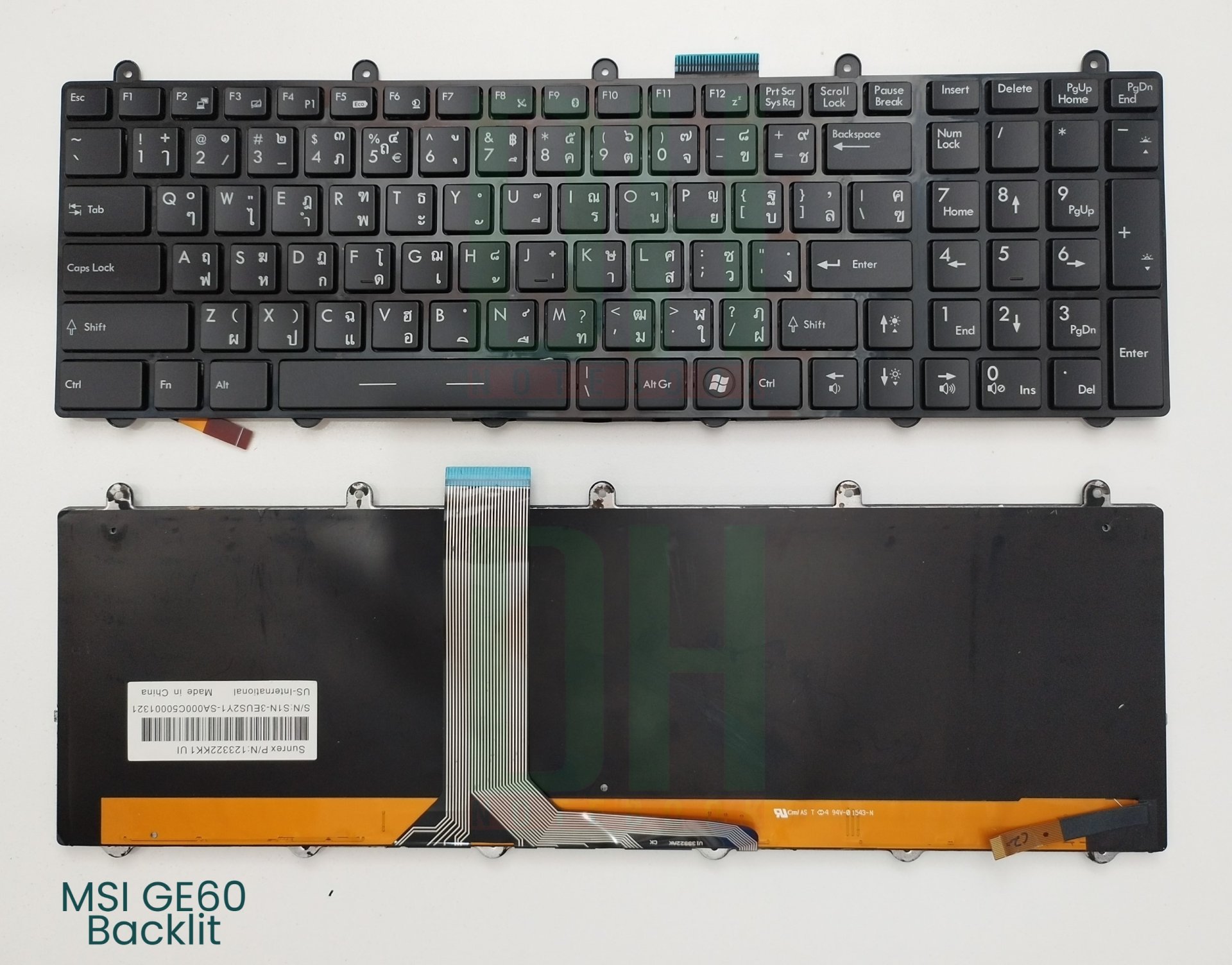 แป้นพิมพ์ คีย์บอร์ดโน๊ตบุ๊ค MSI GE60, GE70, GT60, GT70, GX60, GX70 ...