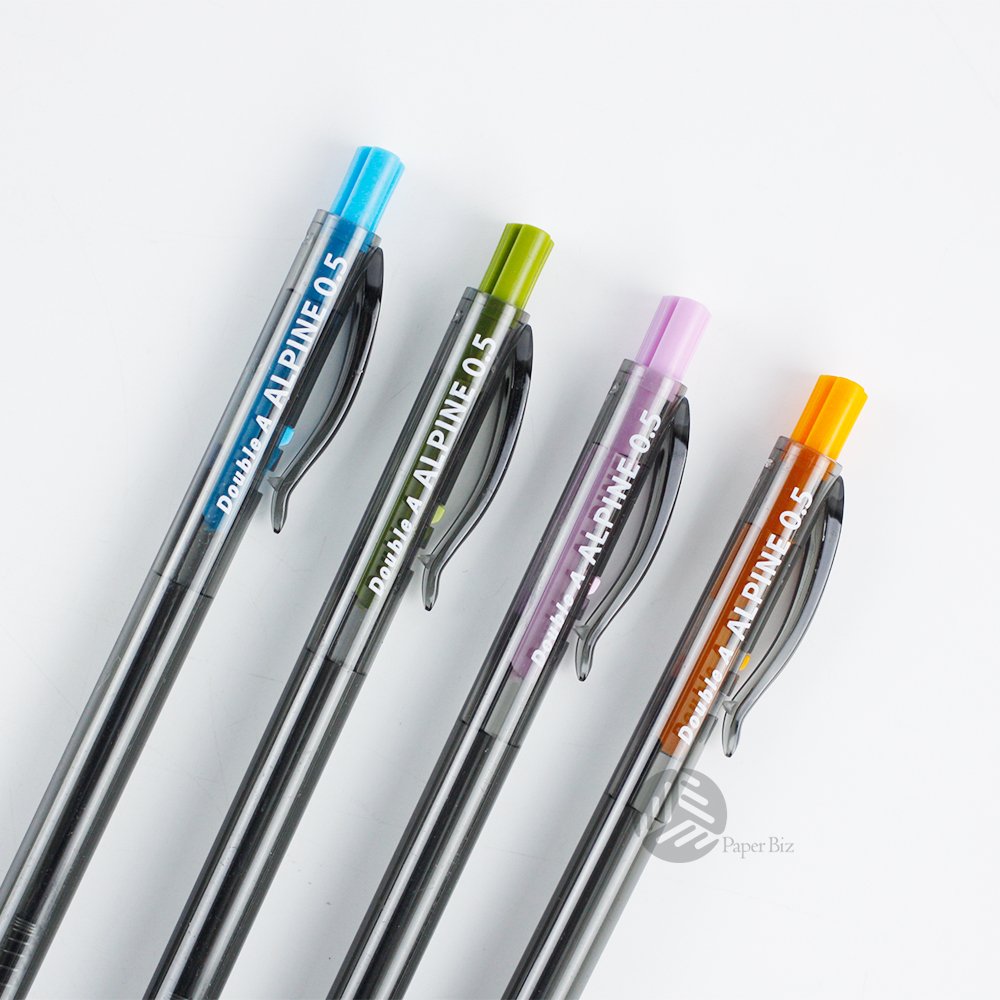 (ยกกล่อง) 50 ด้าม Double A ปากกาลูกลื่น ขนาดหัว 0.5มม. หมึกสีน้ำเงิน ...