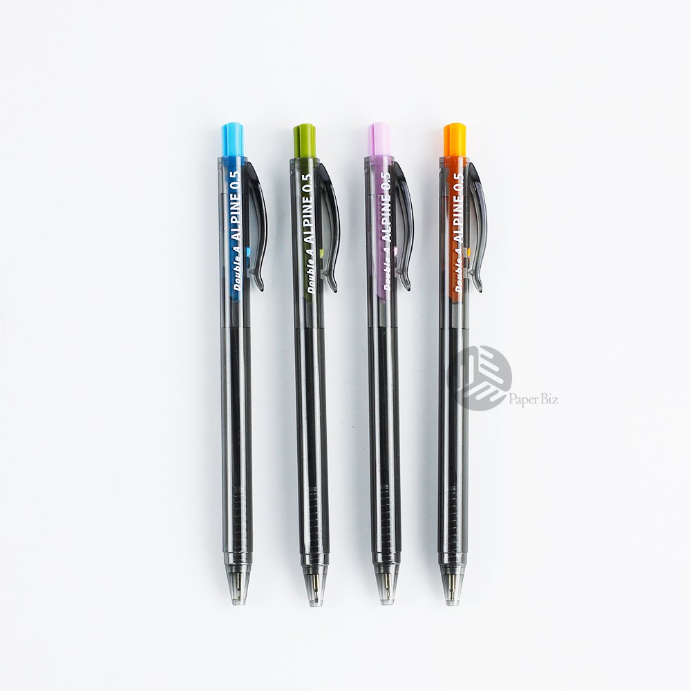 (ยกกล่อง) 50 ด้าม Double A ปากกาลูกลื่น ขนาดหัว 0.5มม. หมึกสีน้ำเงิน ...