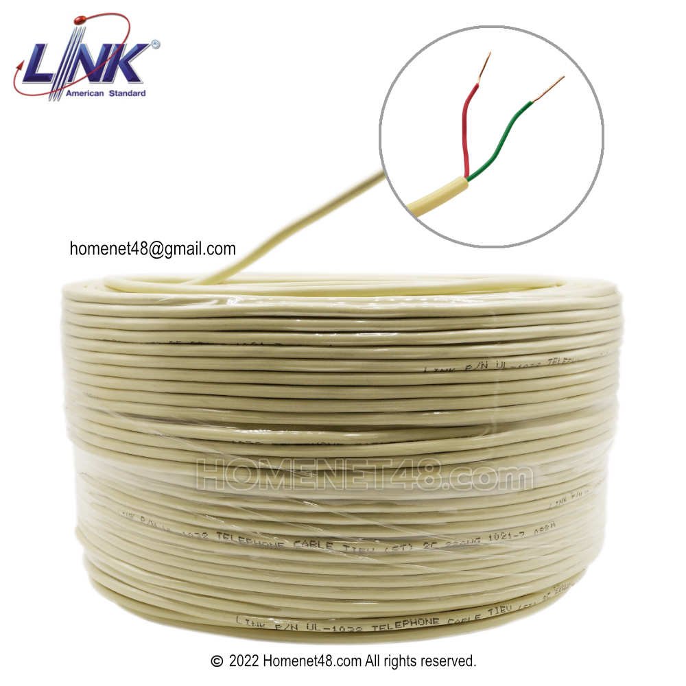สายโทรศัพท์ 2 Core LINK (UL-1032) 0.65 Sq.mm.