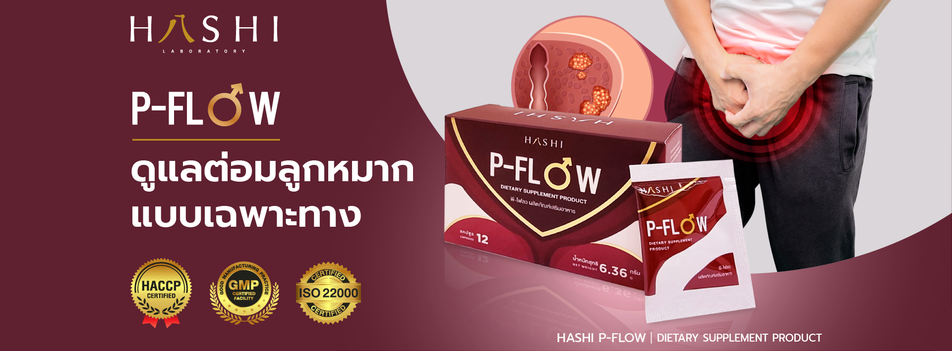 HASHI-P-FLOW ป้องกัน ดูแลและรักษา อาการต่อมลูกหมากโต