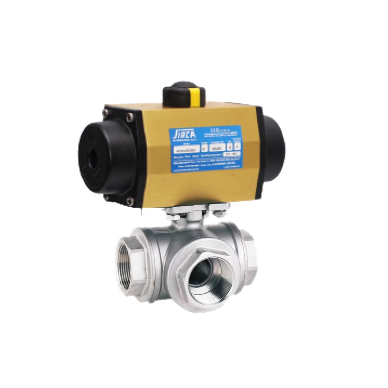 SIRCA Actuator + Ball Valve 3-Way หัวขับลมประกอบกับบอลวาล์ว ...