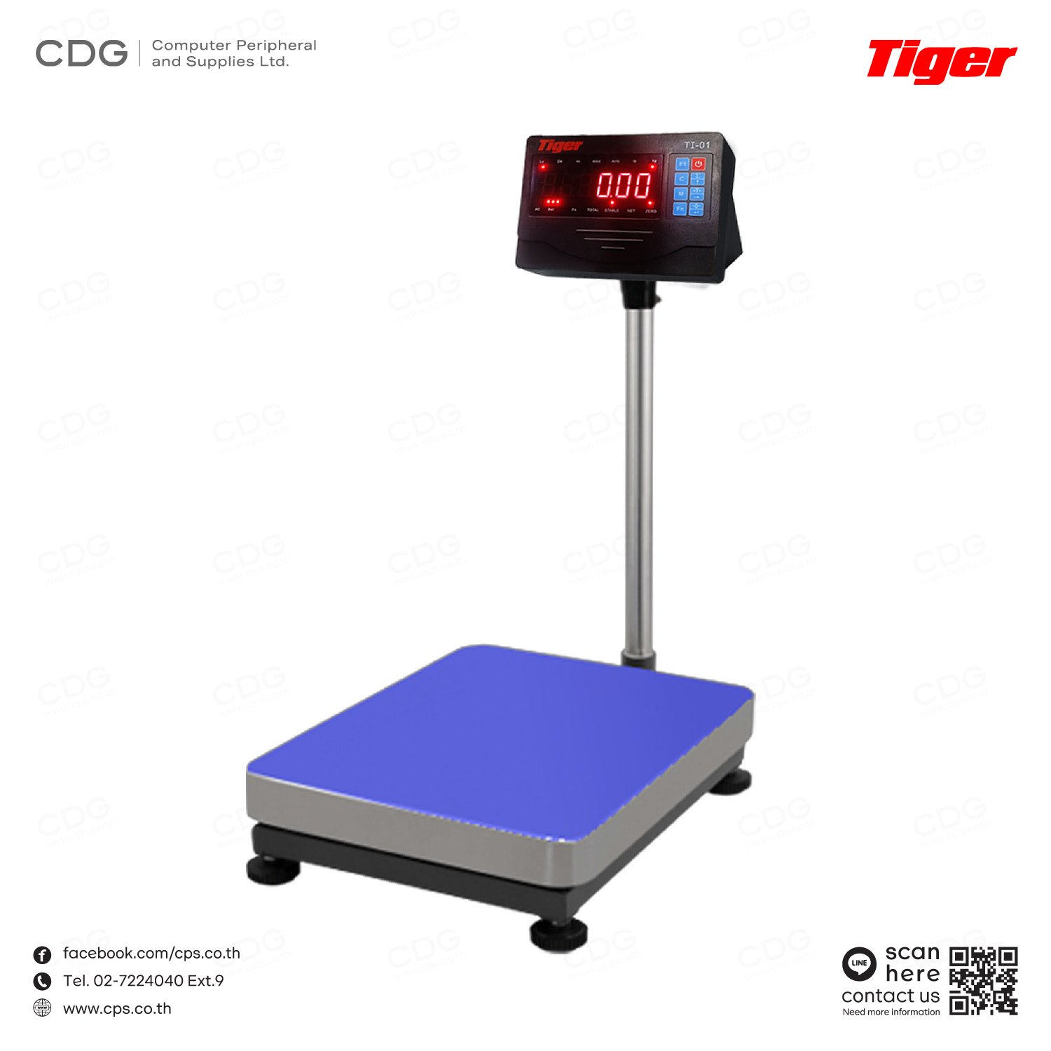 เครื่องชั่งน้ำหนักวางพื้น TIGER TI-01 พิกัด 15 - 5000 กก.