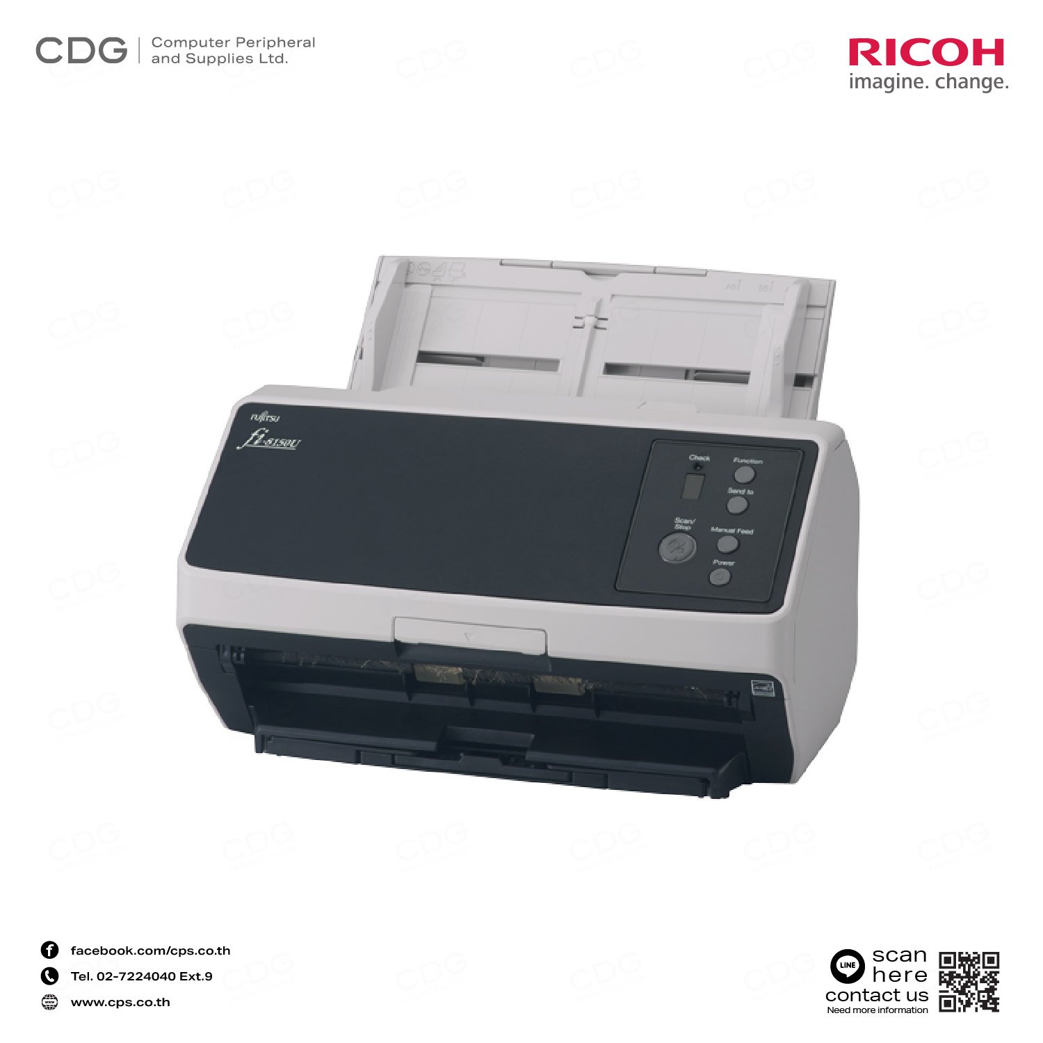 เครื่องสแกนเอกสาร Ricoh (Fujitsu) Image Scanner Fi-8150U