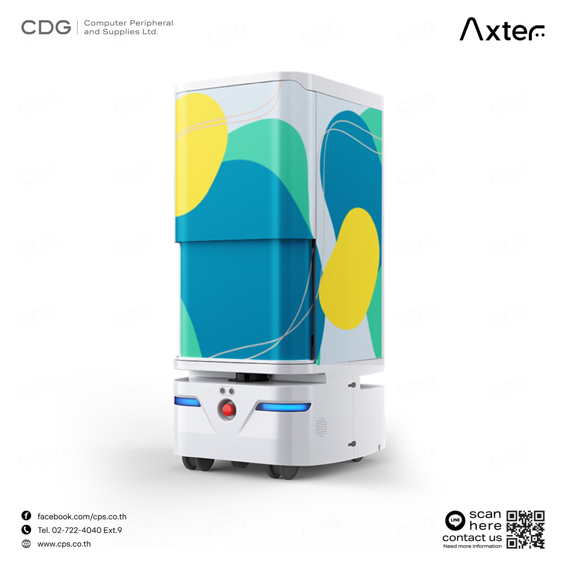 หุ่นยนต์ส่งของ Axter Delivery Robot ขึ้น-ลง บนอาคารอัตโนมัติ