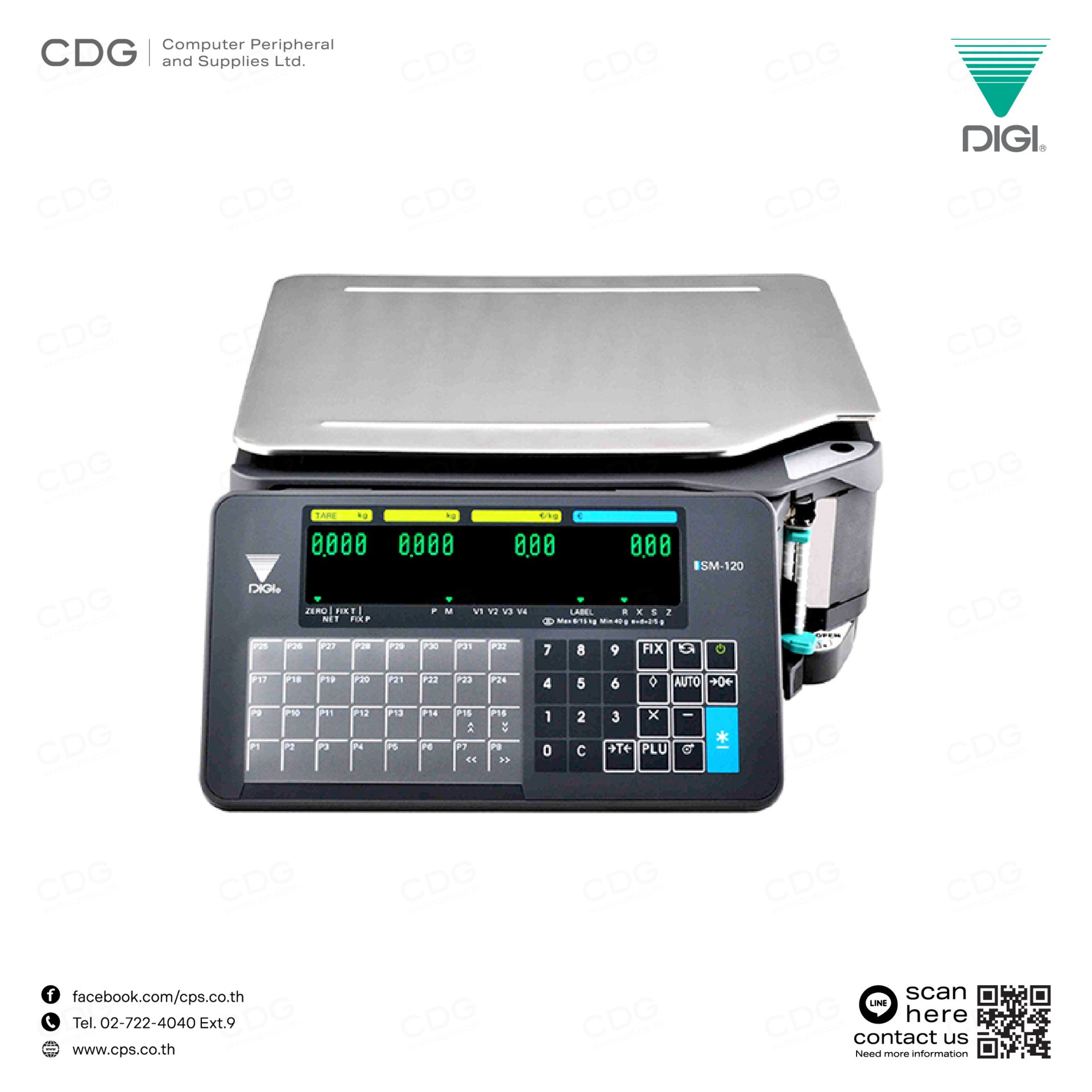 Digital Weight Scale DIGI SM-120 Series Scales With Printer