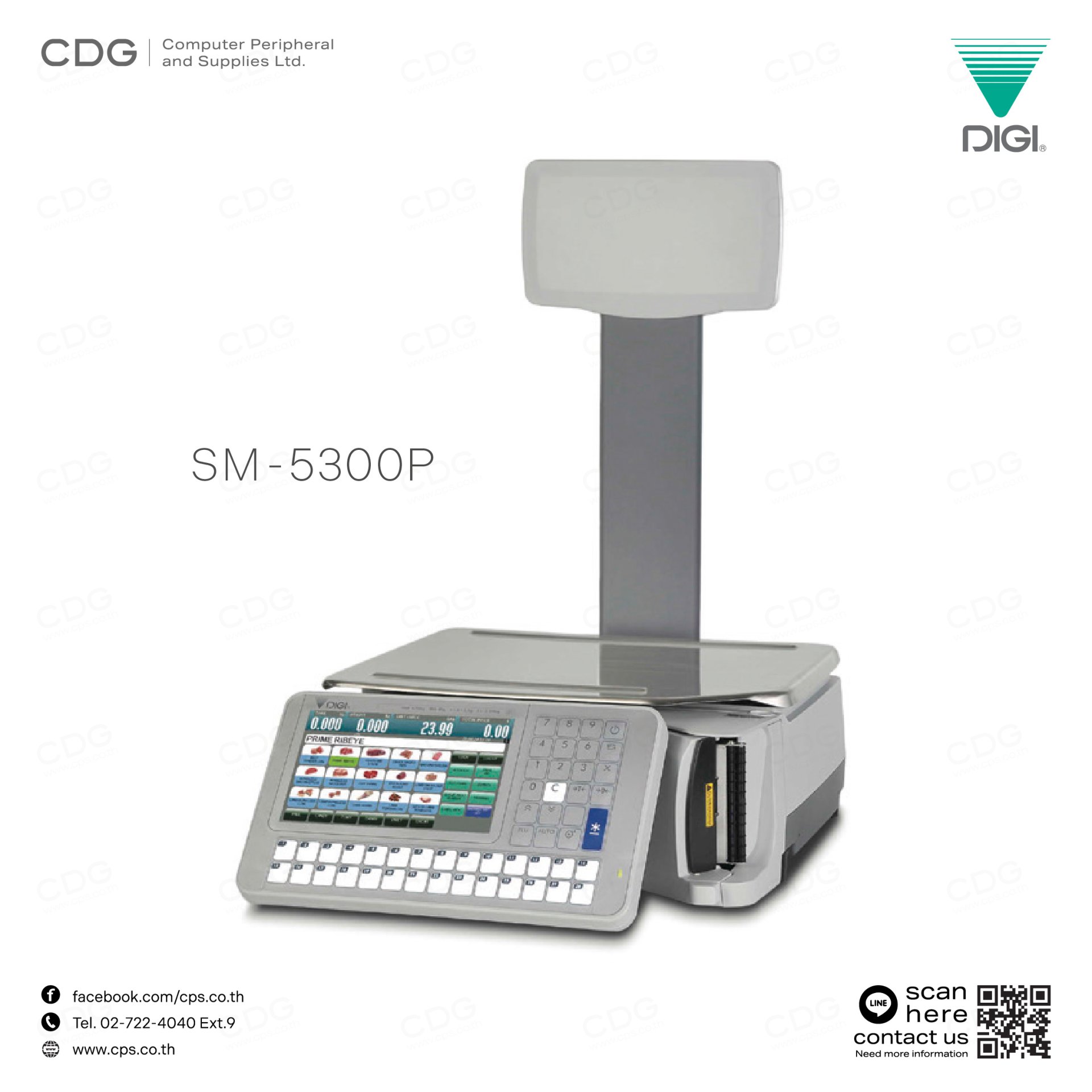 เครื่องชั่งน้ำหนักดิจิตอล DIGI SM-5300 Scales With Printer