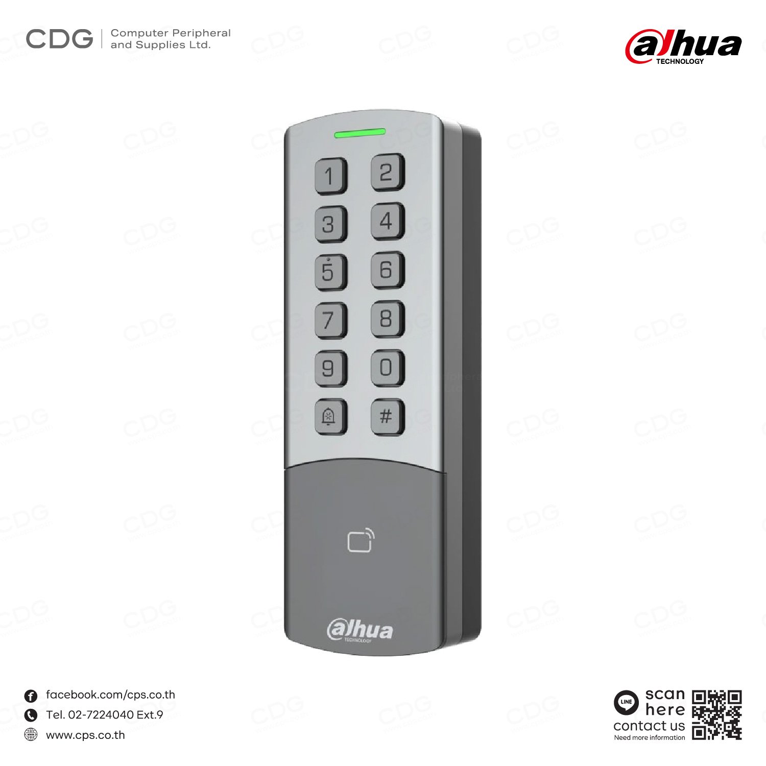 เครื่องสแกนบัตร+รหัส Dahua DHI-ASI1201M-MEP Card Swiping
