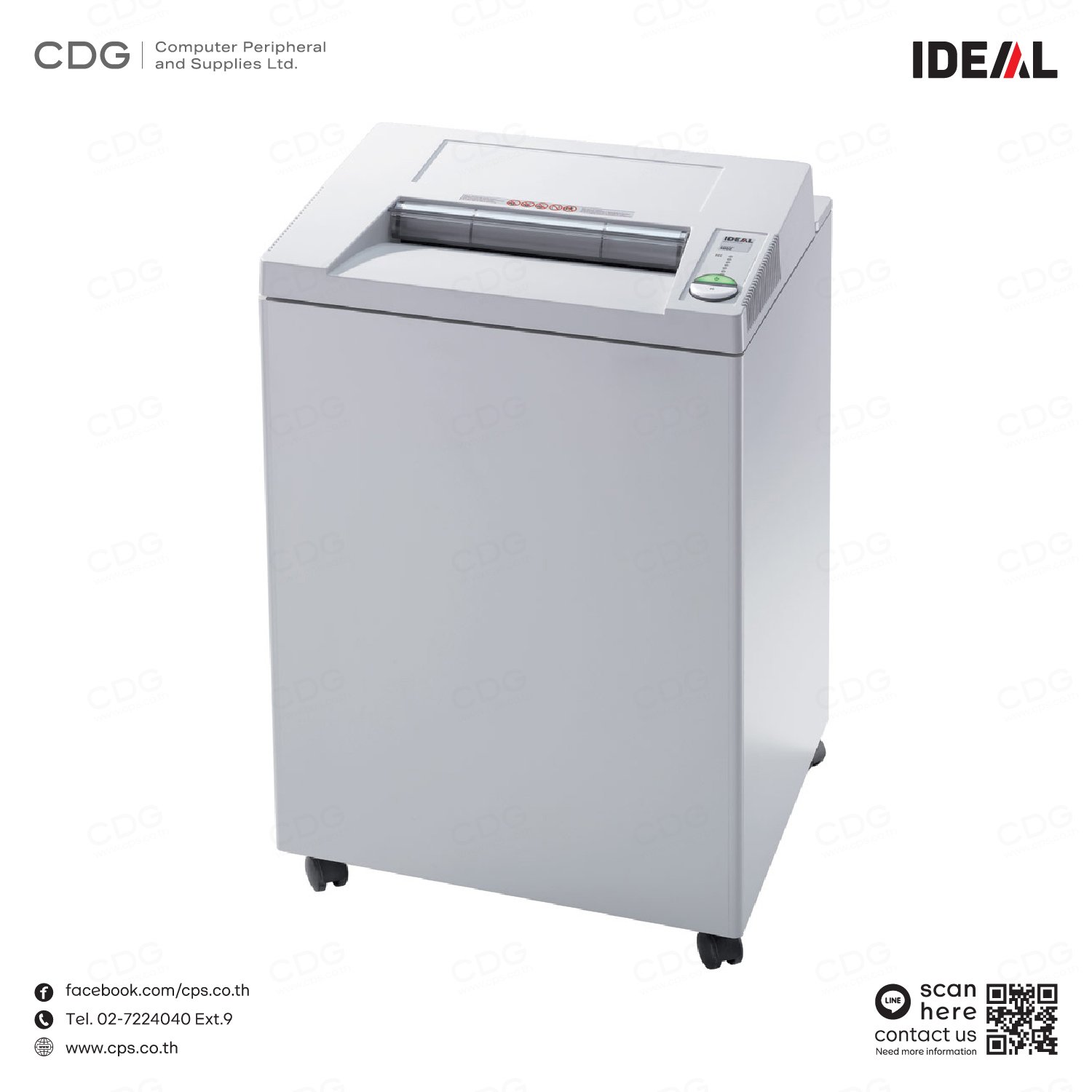 เครื่องทำลายเอกสาร IDEAL รุ่น 4002-CC Level P-5 ขนาดกลาง