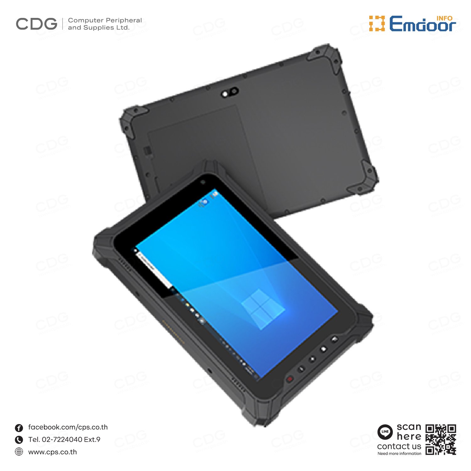 Emdoor EM-I87J Rugged Tablet 4G PC Windows 10 8GRAM/128GB