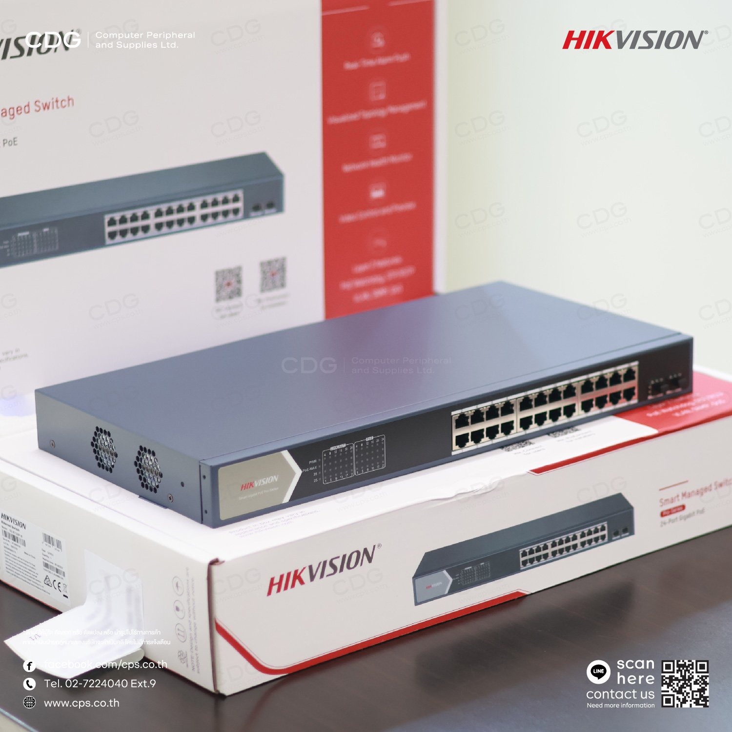 Hikvision DS-3E1526P-SI 24 Port Gigabit Smart POE Switch