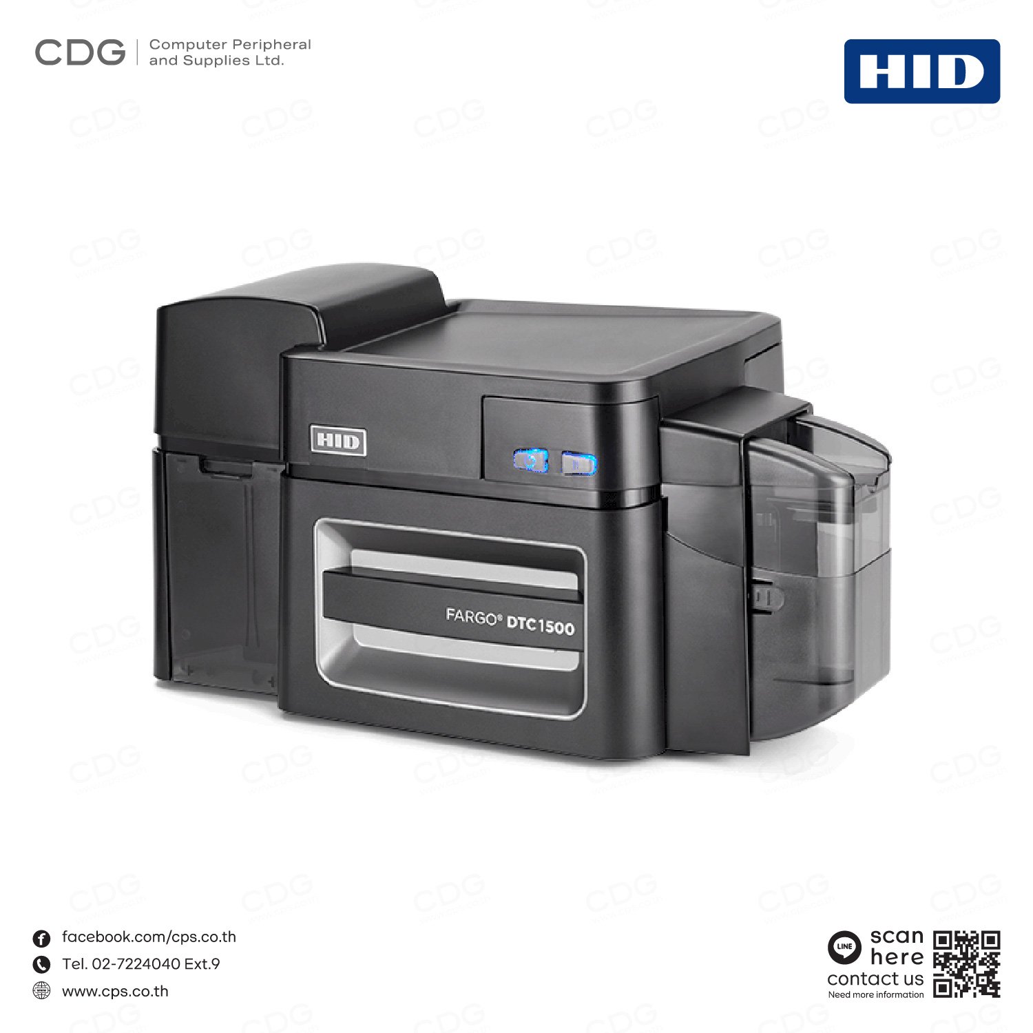 HID FARGO DTC1500 Dual-Sided ID Card Printer & Encoder