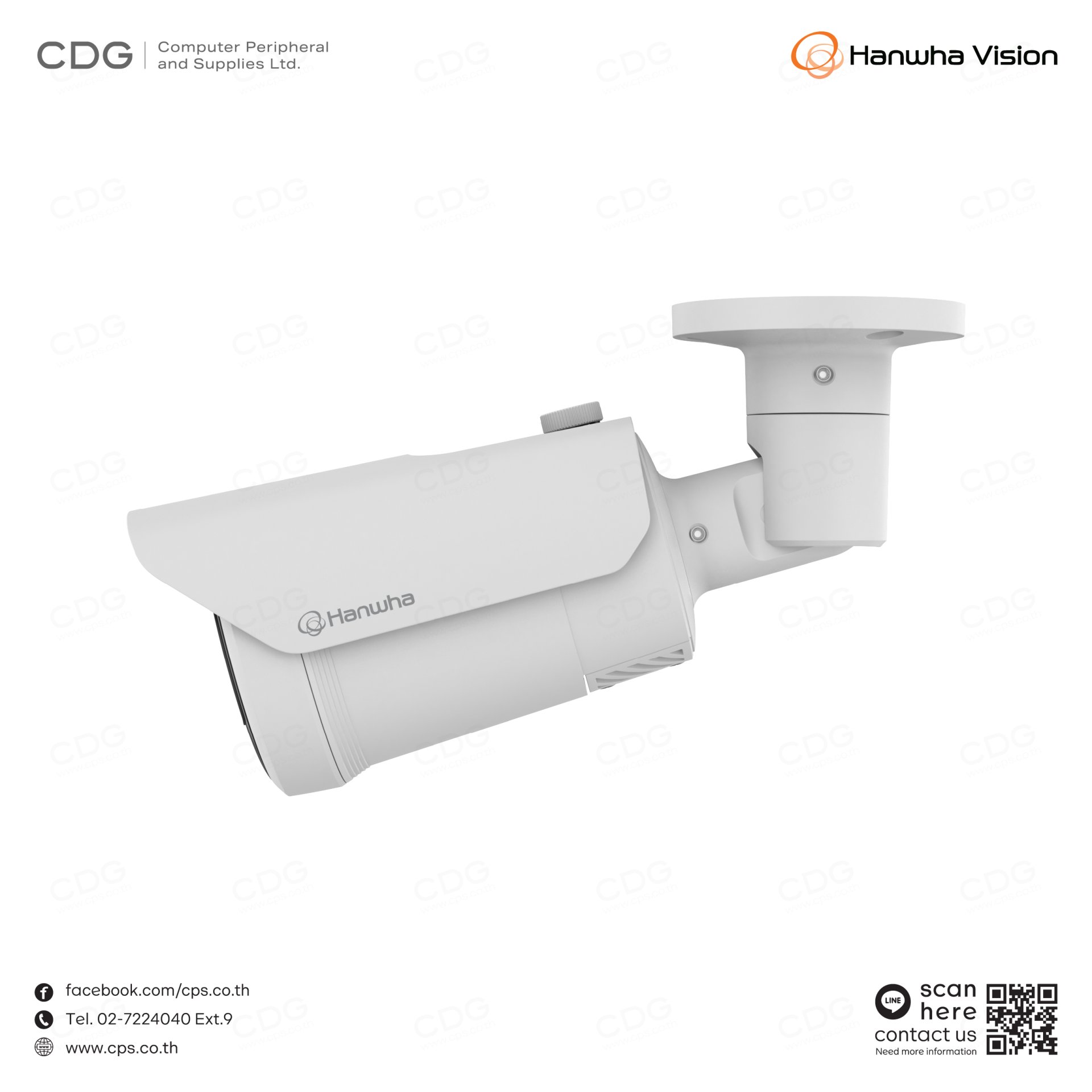 Hanwha Vision QNO-C6083R / 2MP AI IR Bullet Camera