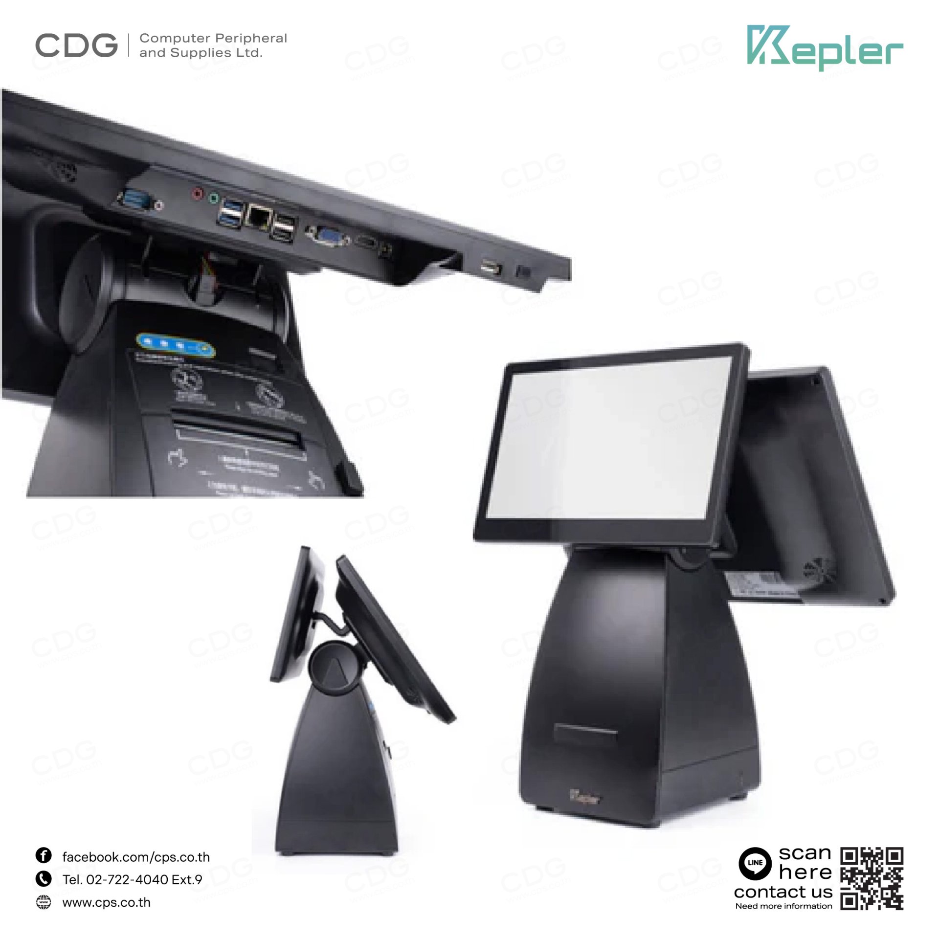 Kepler M60W Pro POS Dual Screen แบบ 2 หน้าจอ POS All in one