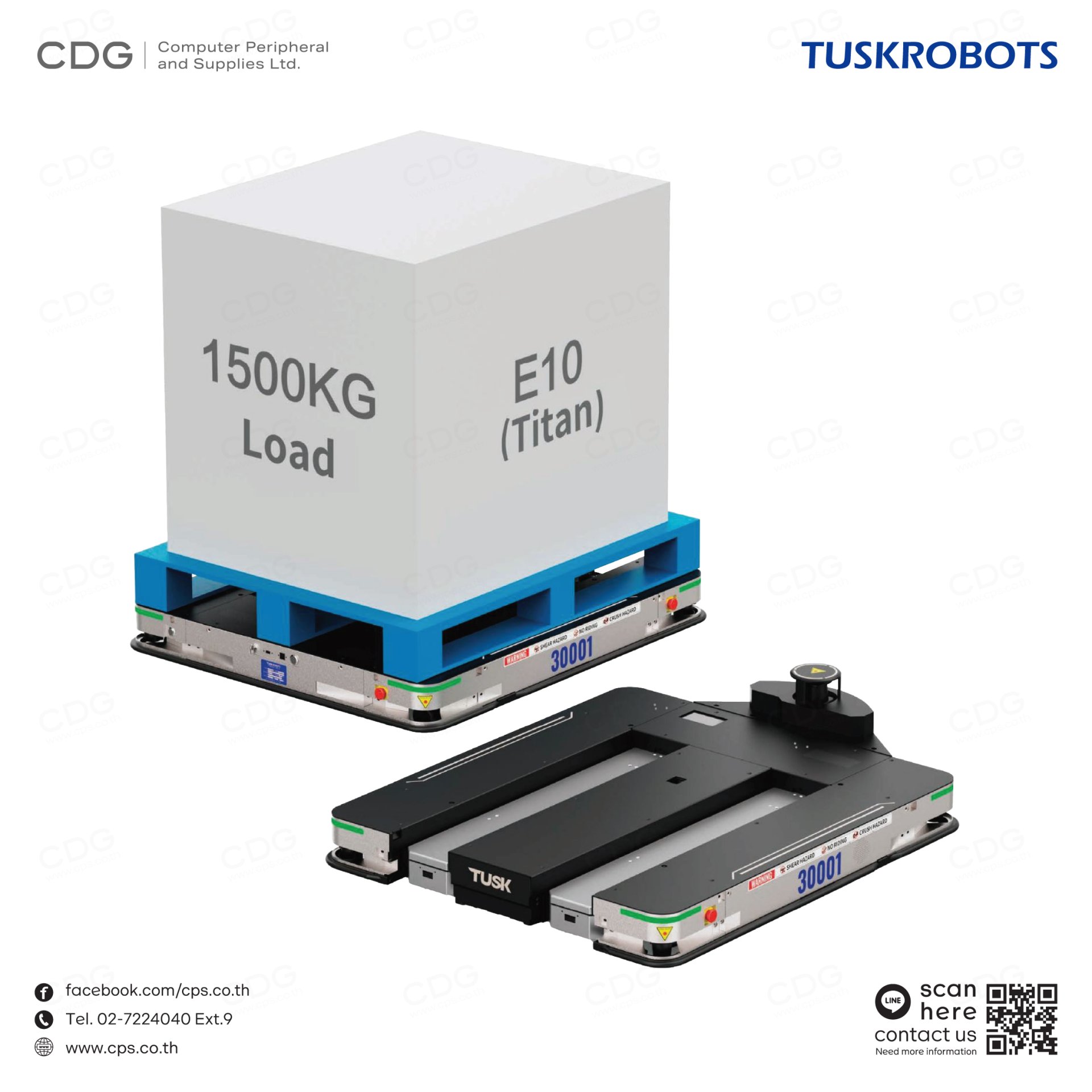 Tuskrobots AMR E-Series Factory Warehouse Robot