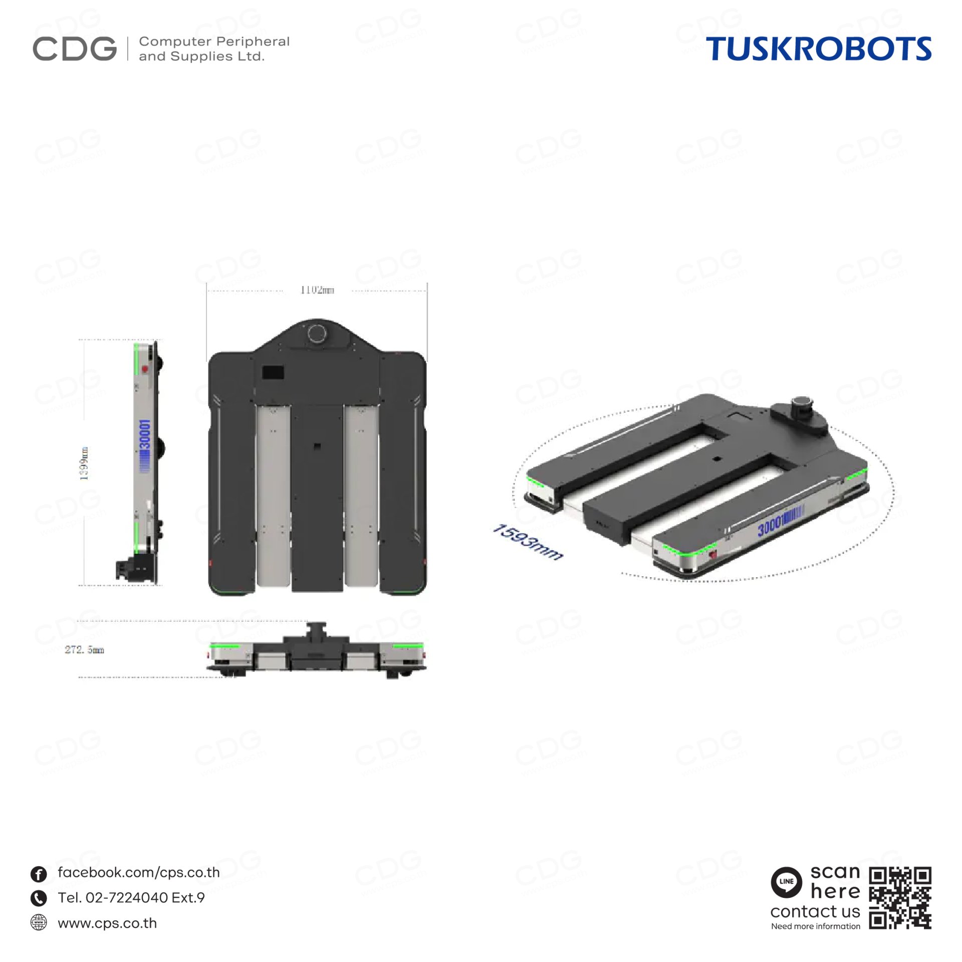 Tuskrobots AMR E-Series Factory Warehouse Robot