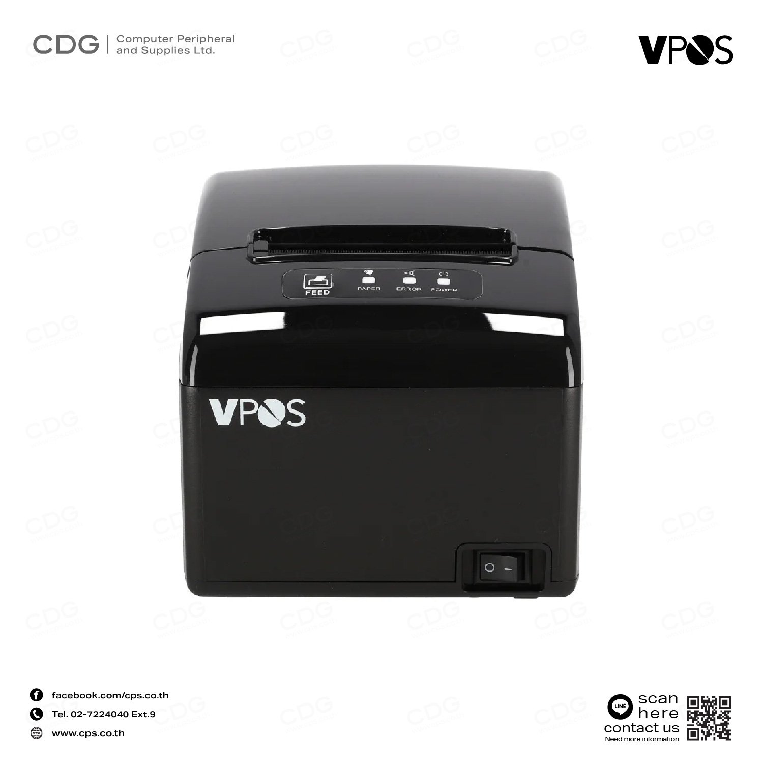 เครื่องพิมพ์ใบเสร็จ VPOS Receipt Printer VP-Q200 USB 203 Dpi